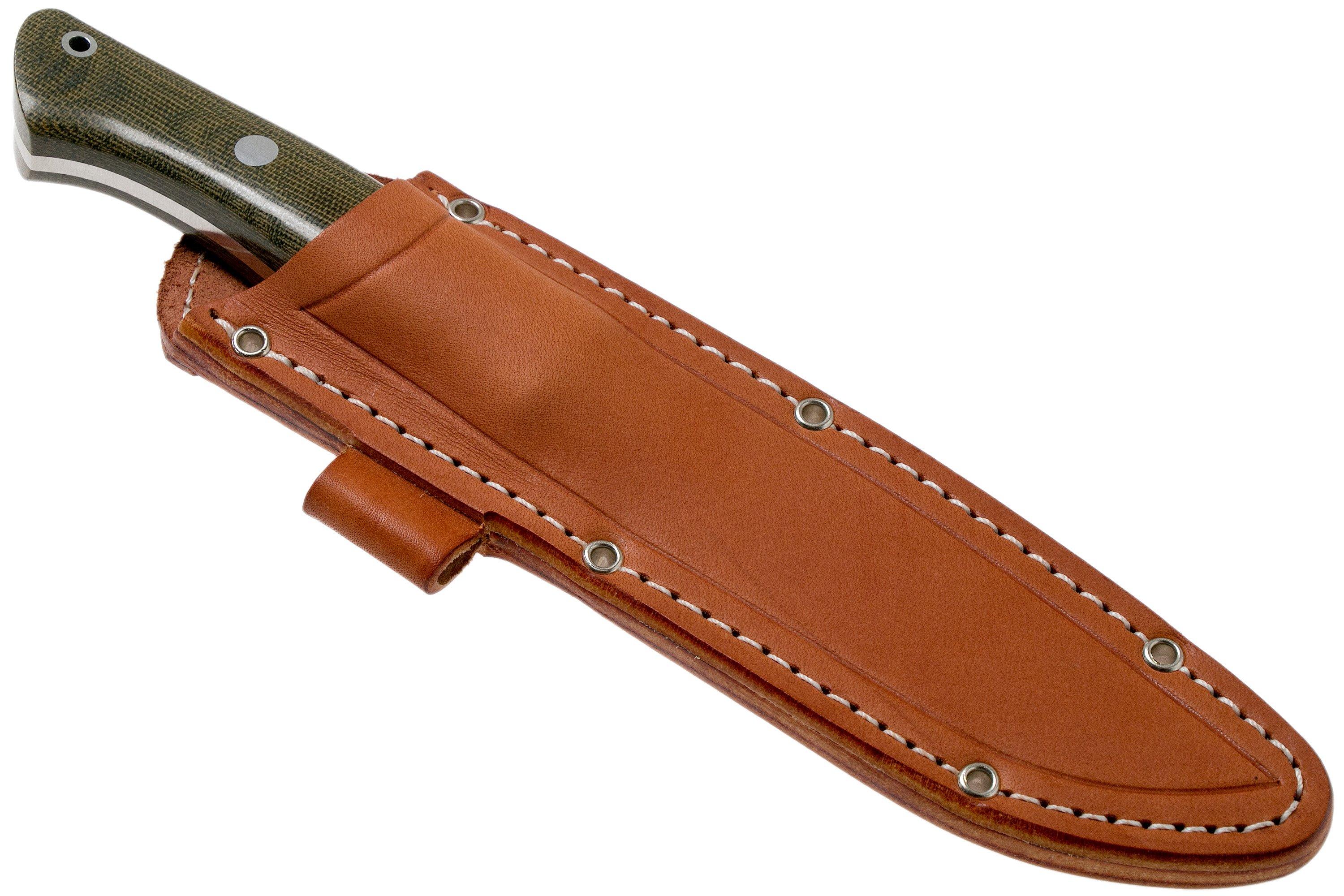 Bark River Aurora II CPM 3V, Green Canvas Micarta bushcraft knife ...