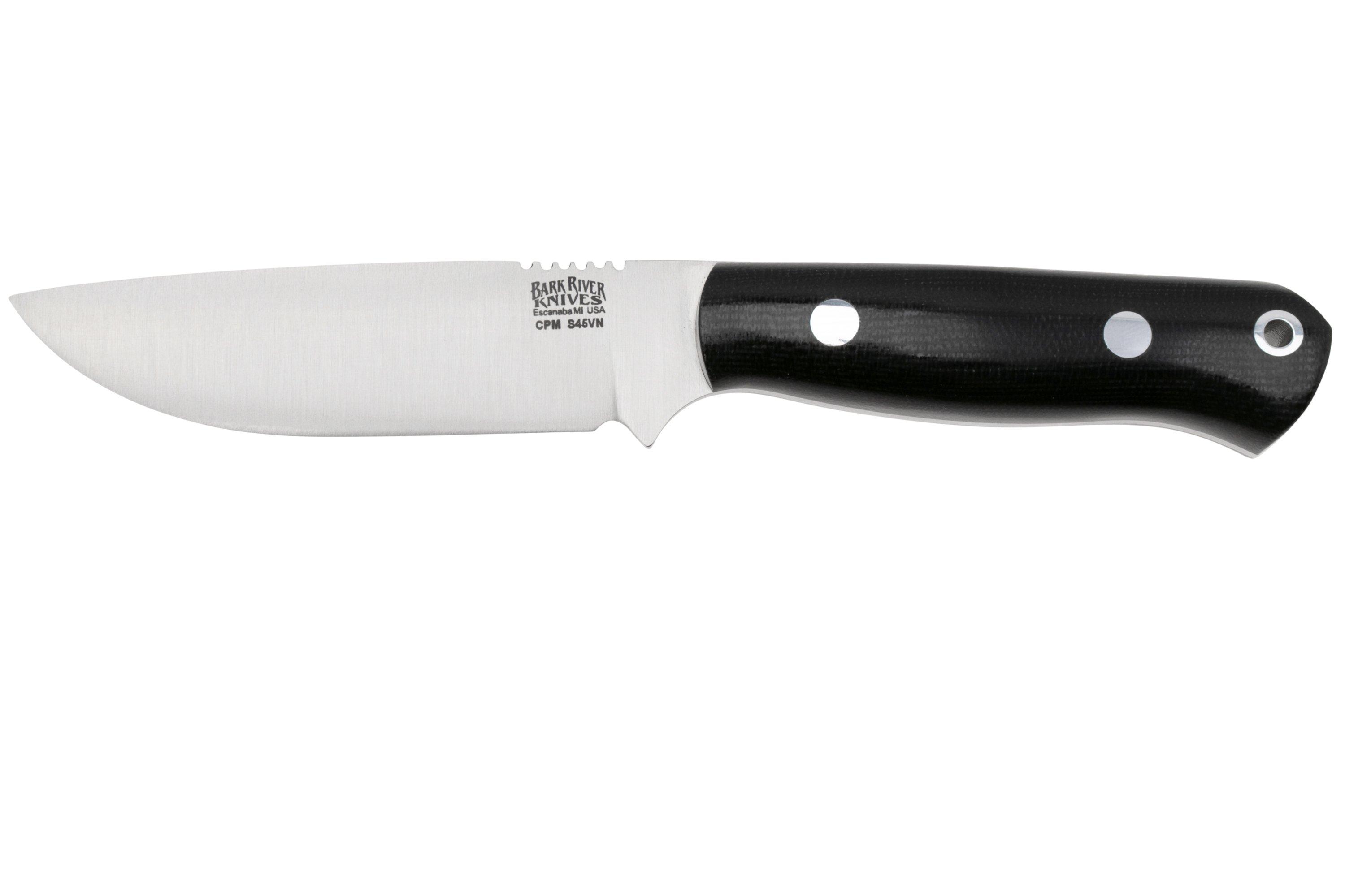 Bark River Bravo Necker II CPMS45VN Black Canvas Micarta, fixed knife ...