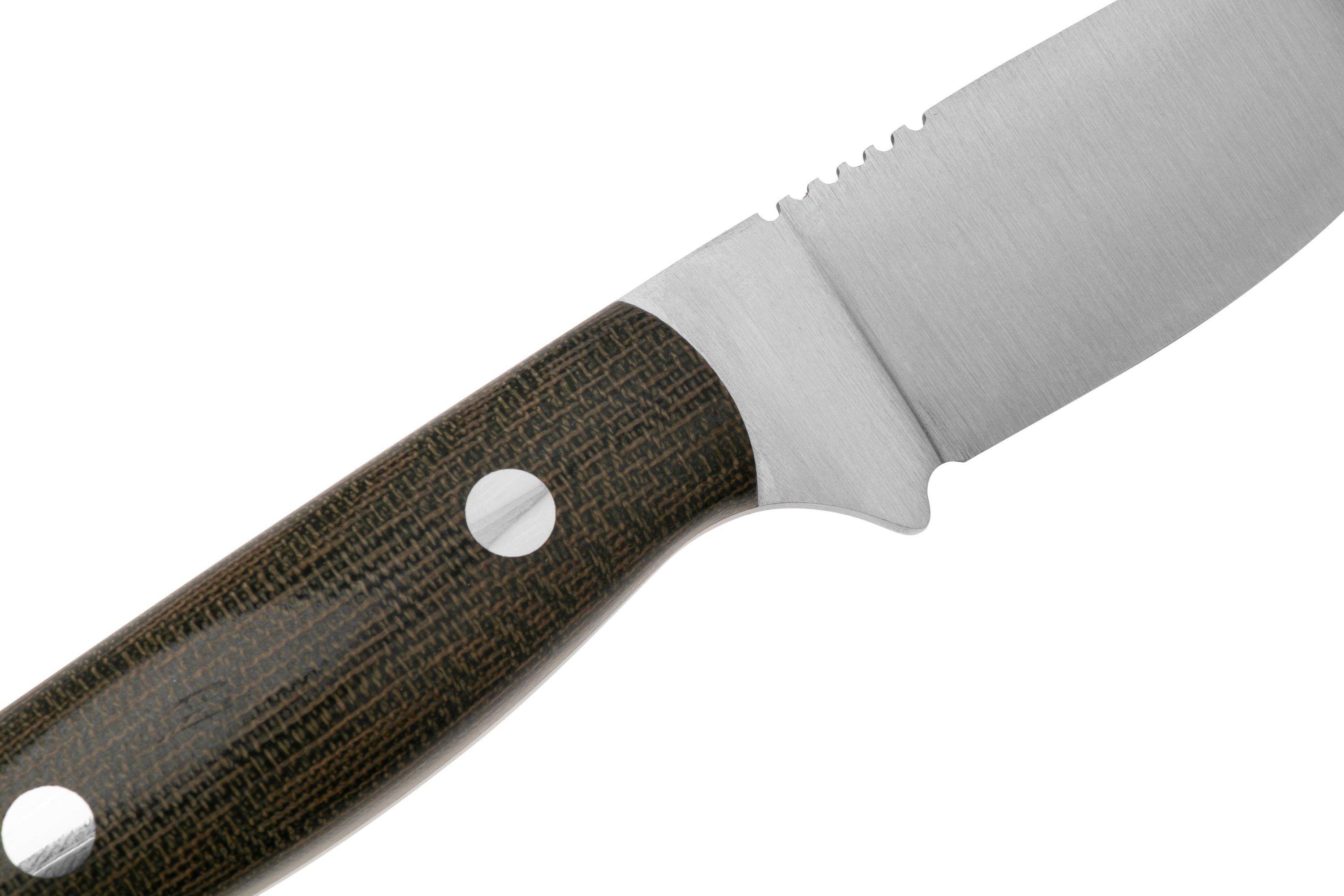 Bark River Bravo Necker K07-061GCM CPM Cru-Wear, Green Canvas Micarta ...