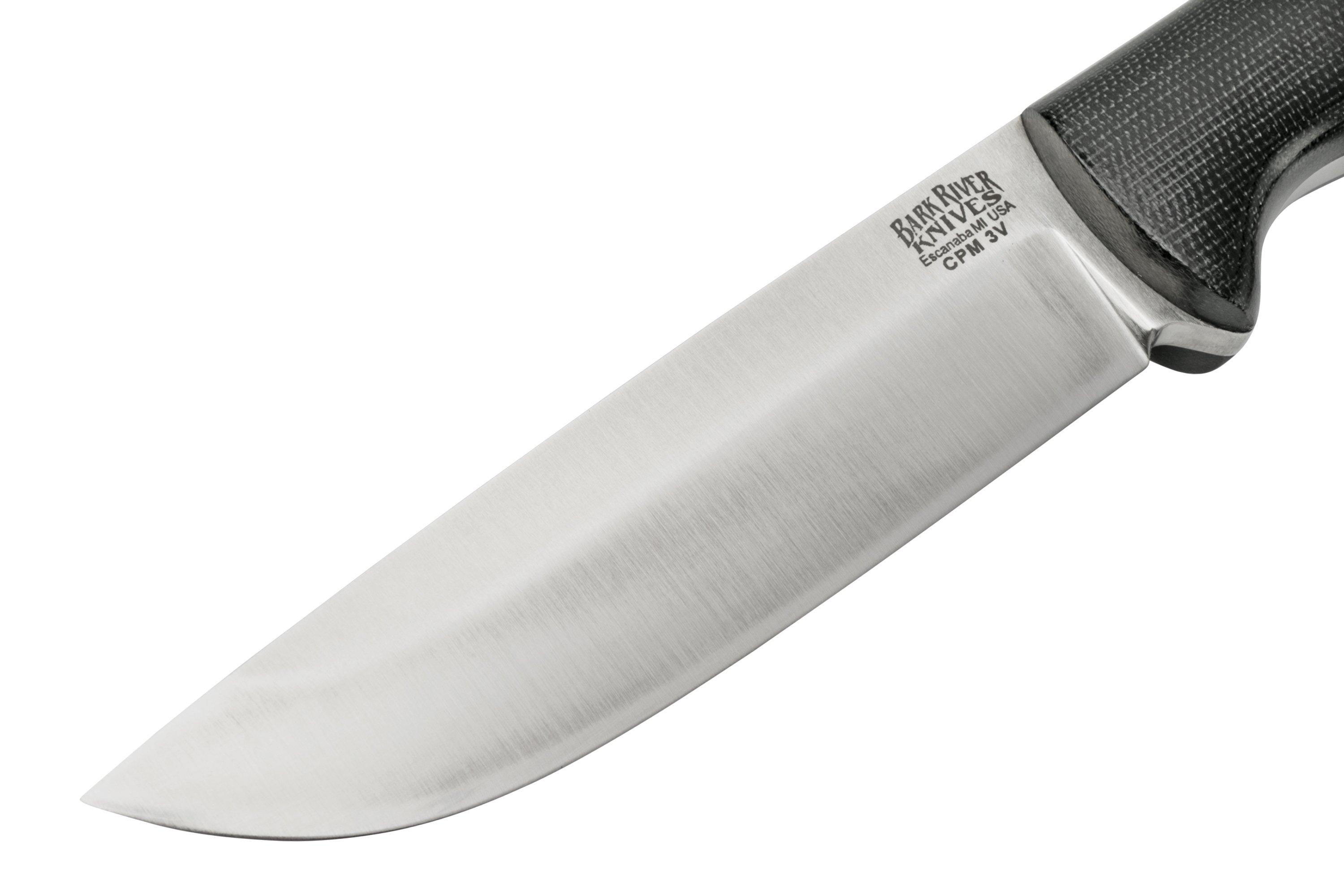 Bark River Bravo 1.2 CPM 3V Rampless, Black Canvas Micarta, bainha ...