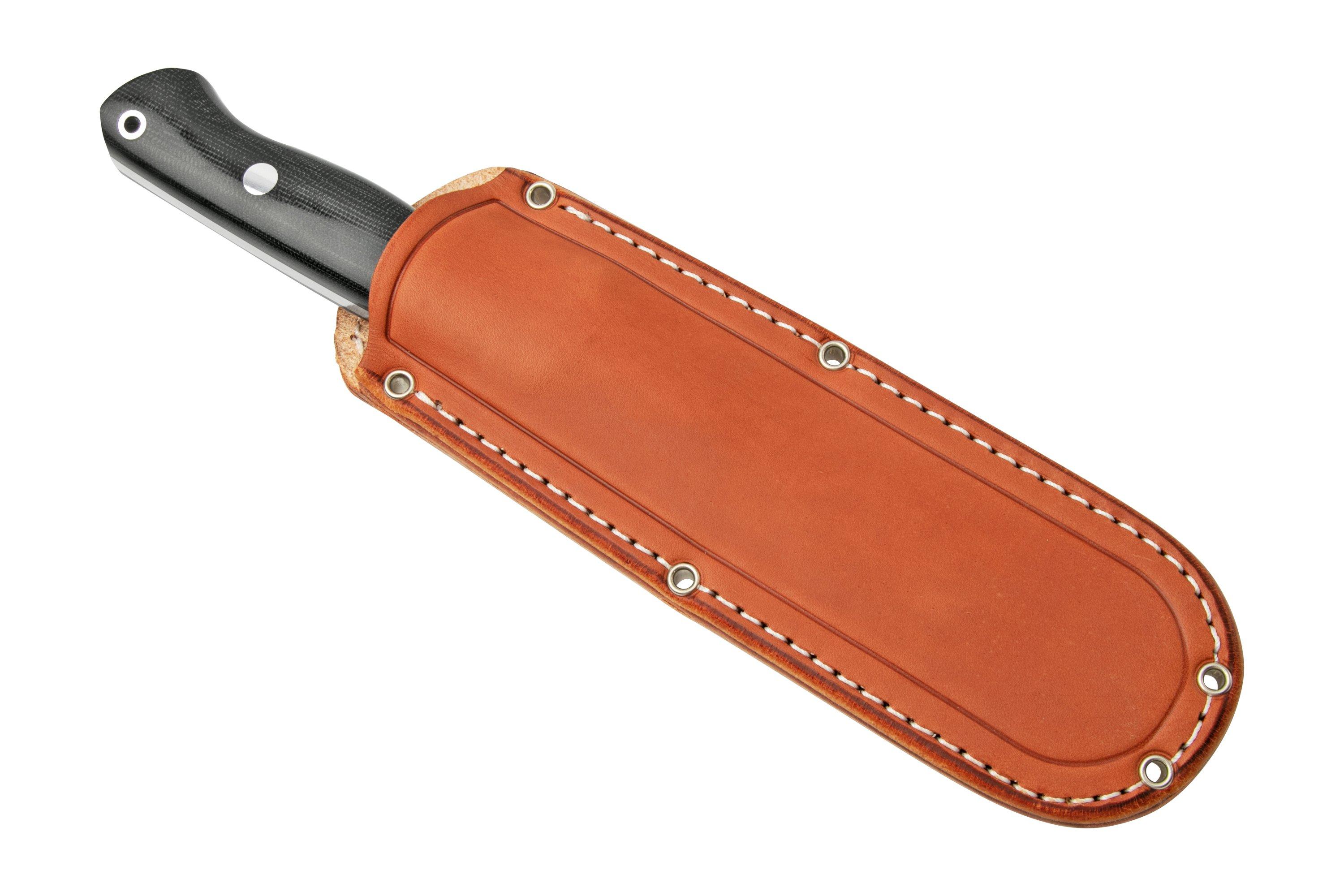Bark River Bravo 1.2 CPM 3V Rampless, Black Canvas Micarta, brown ...