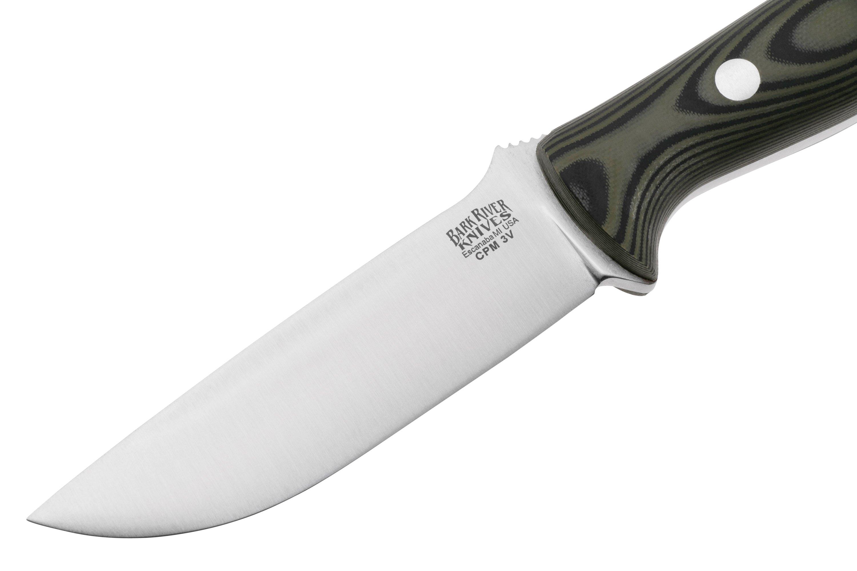 Bark River Bravo 1 LT CPM 3V, Green & Black SureTouch, fixed knife ...