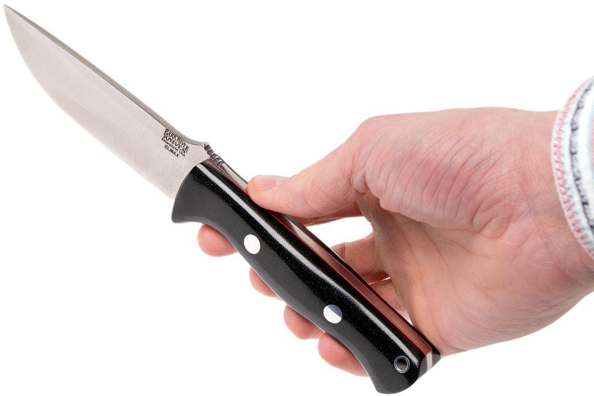 Bark River Bravo 1 LT Elmax Black Canvas Micarta & Red Liner, brown ...