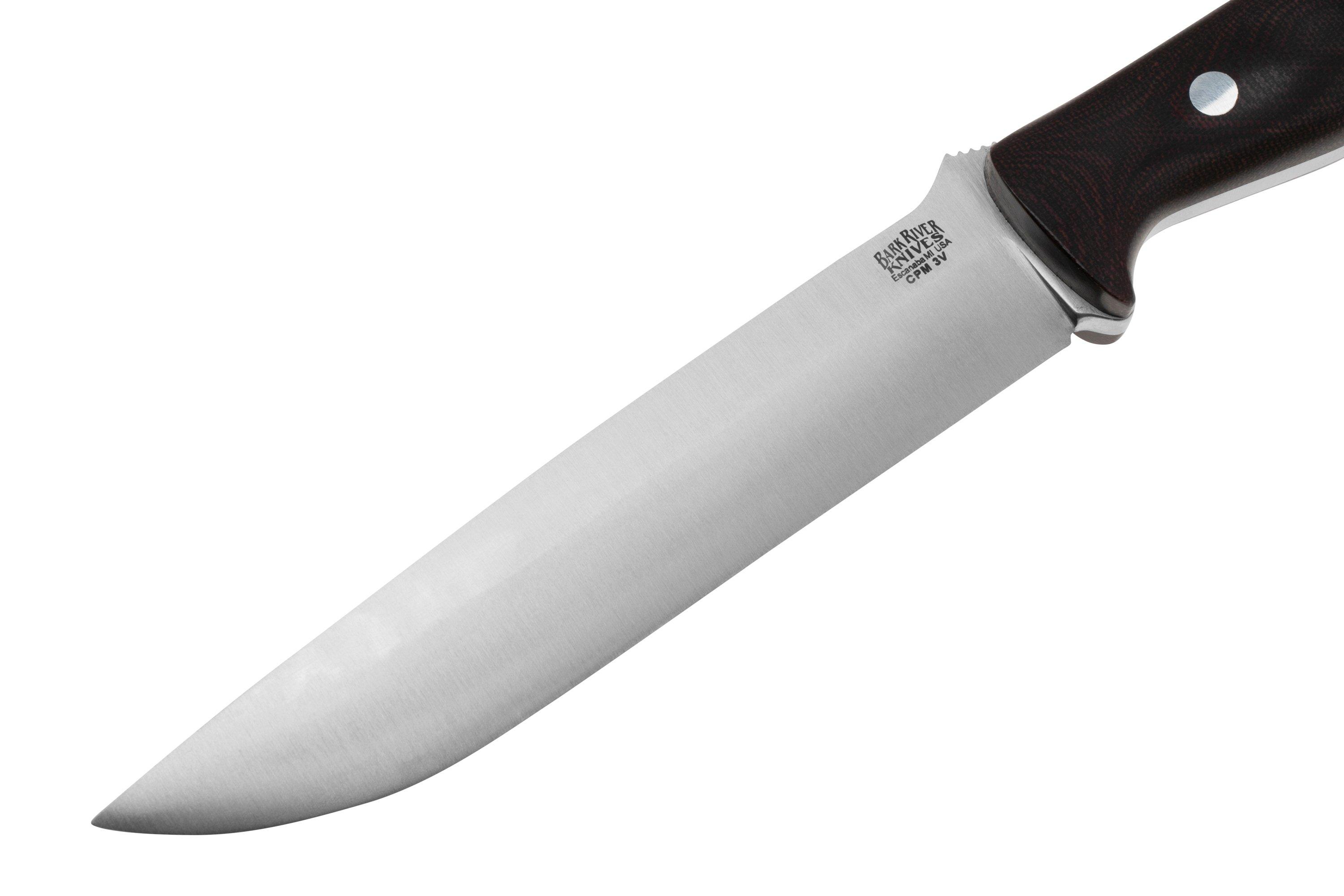 Bark River Bravo 2 CPM 3V, Burgundy Canvas Micarta, outdoor knife ...