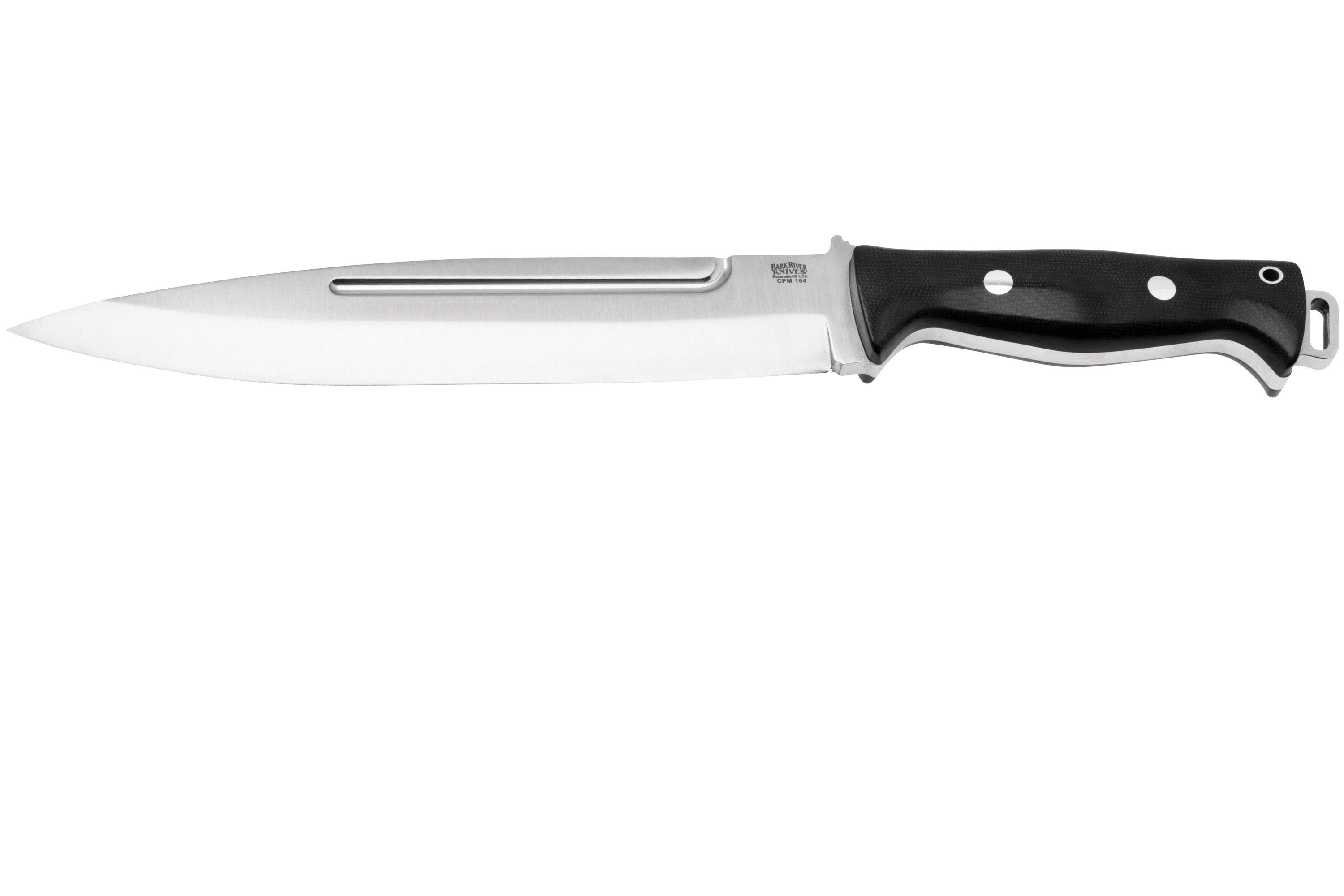 Bark River Bravo Pig Sticker CPM 154, Black Canvas Micarta, hunting ...