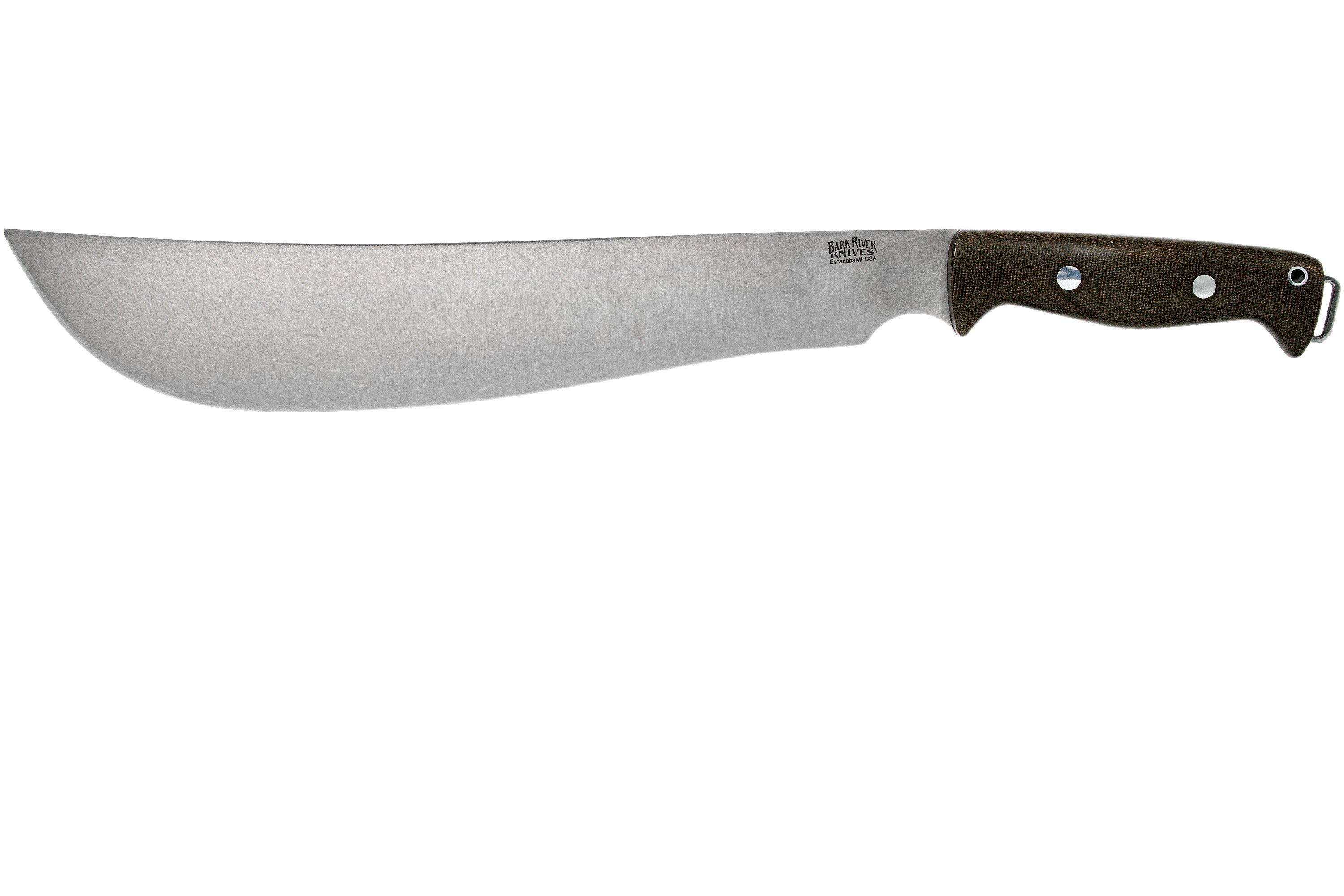 Bark River Bravo Machete CPM 1V Green Canvas Micarta machete ...
