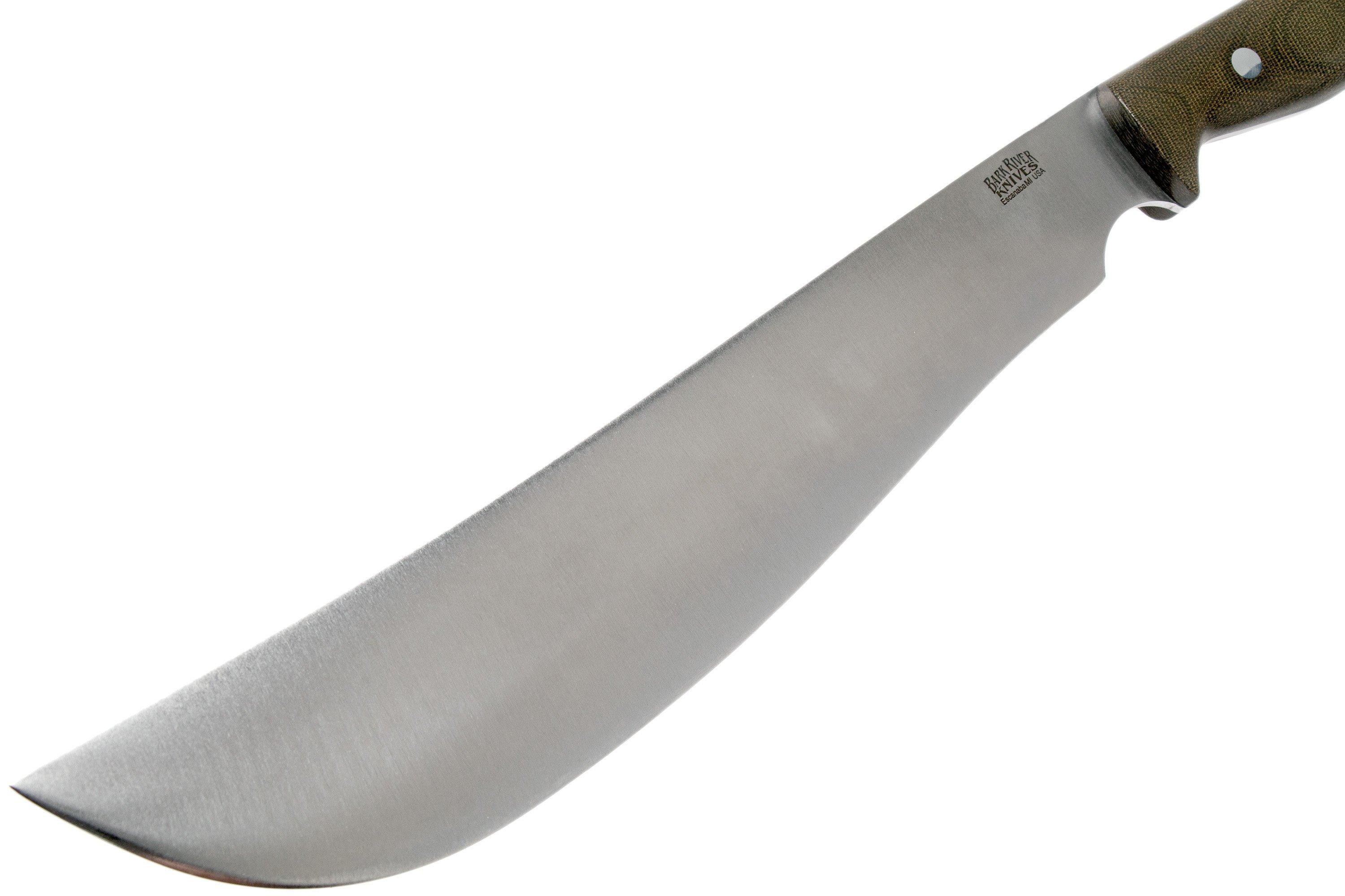 Bark River Bravo Machete CPM 1V Green Canvas Micarta machete ...