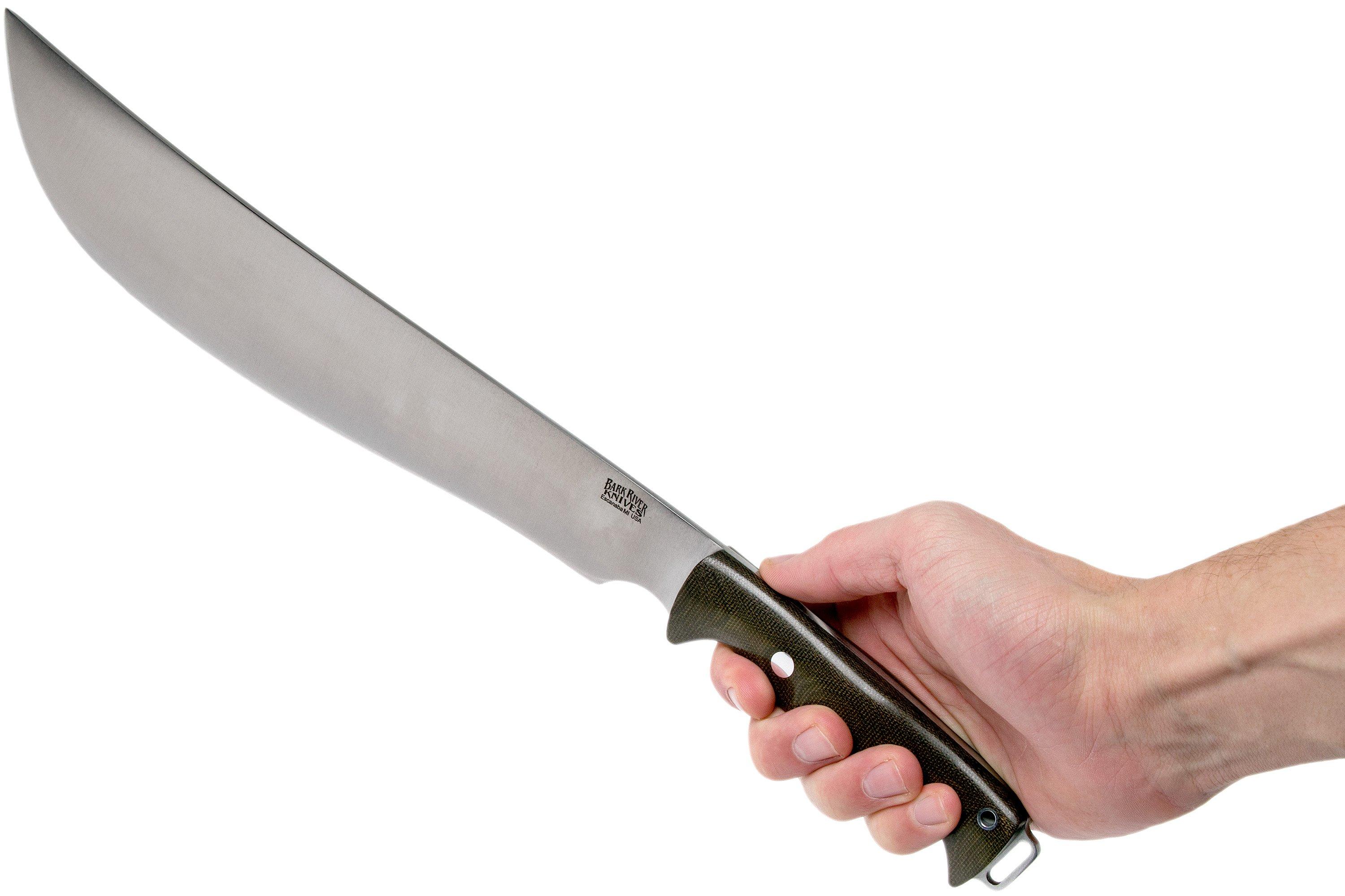 Bark River Bravo Machete CPM 1V Green Canvas Micarta machete ...
