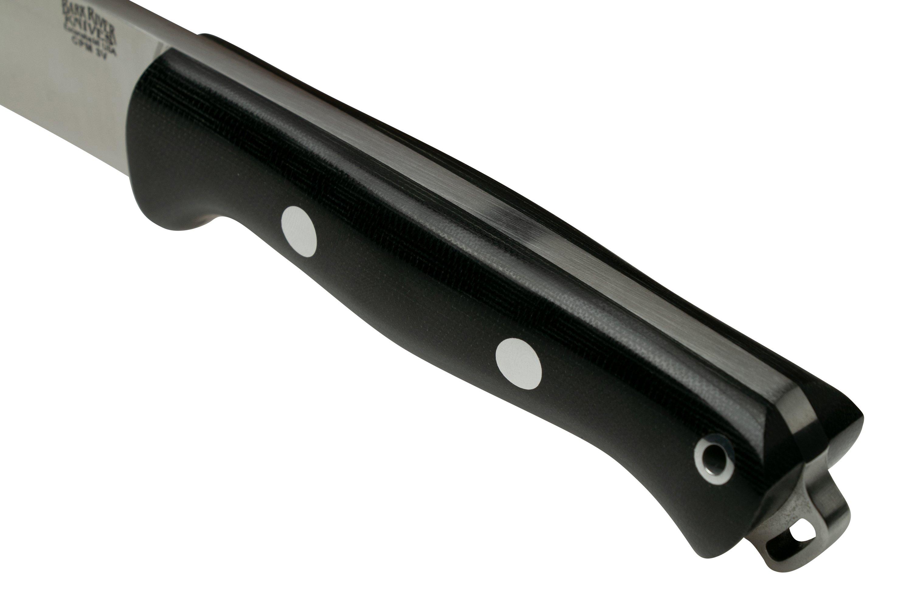 Bark River Vortex CPM 3V Black Canvas Micarta Rampless, survival knife ...