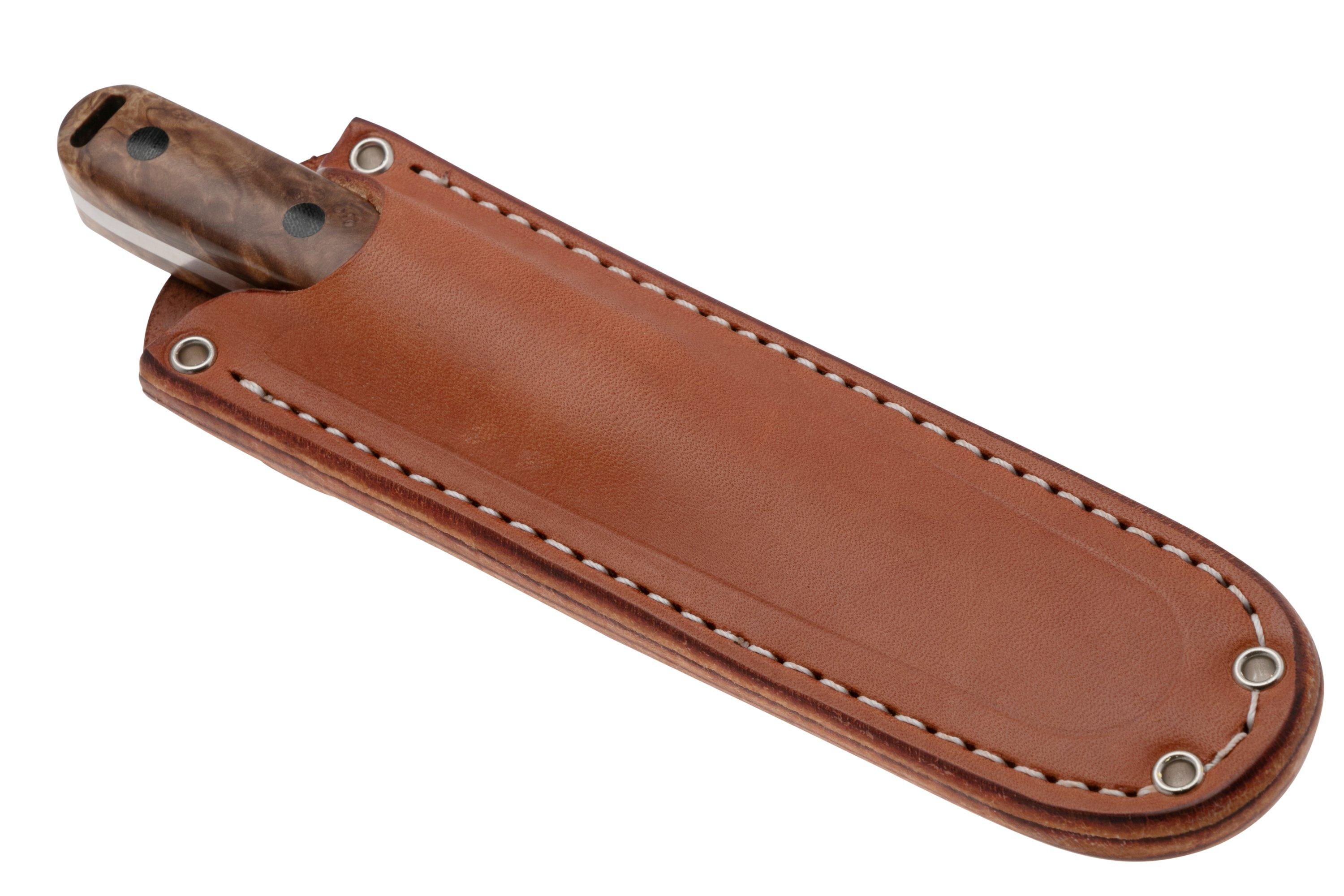 Bark River Kitsune CPM 154 Natural Maple Burl Black Micarta Bolster and ...