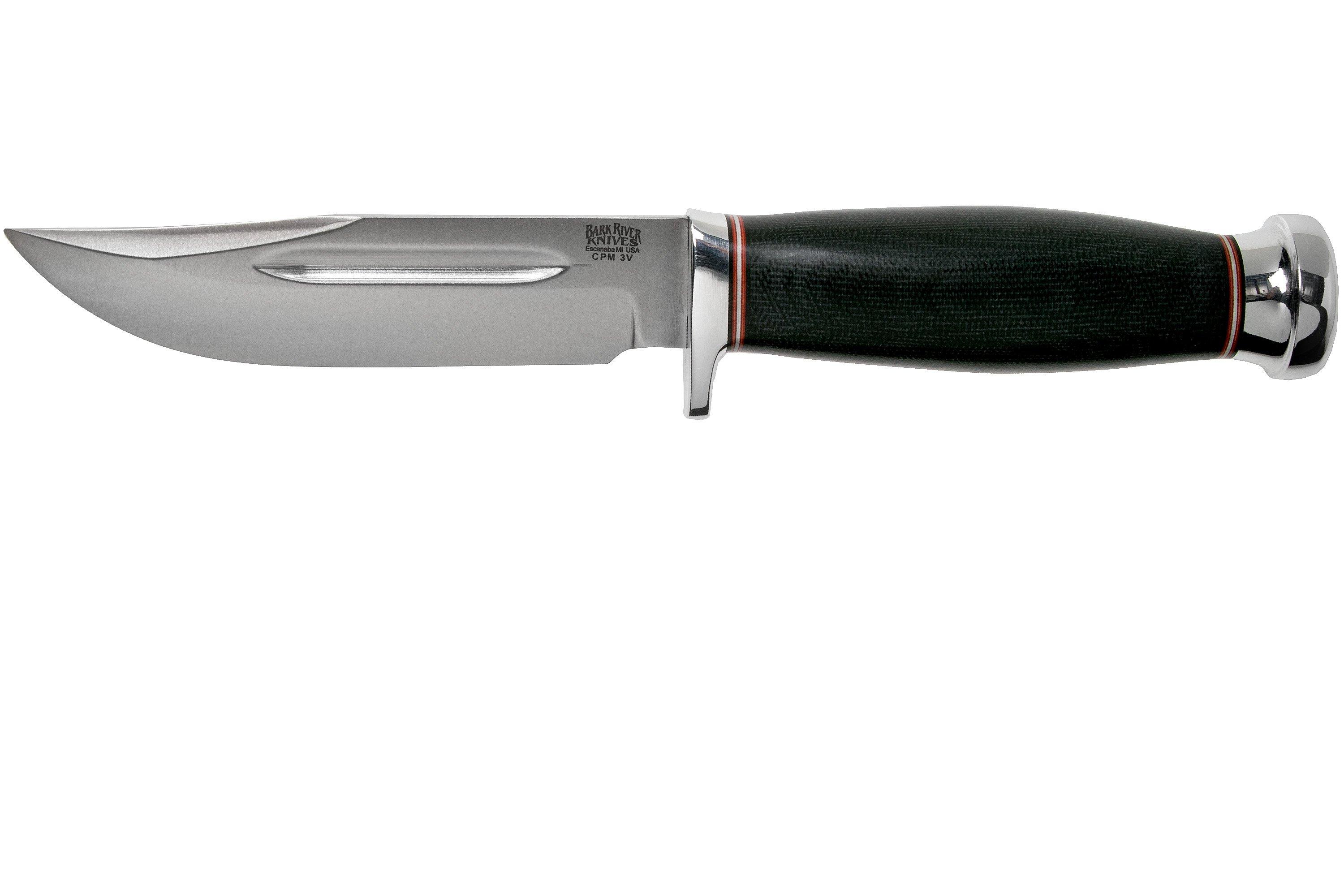 Bark River Boone CPM 3V Black Canvas Micarta, Single Quillion outdoor ...