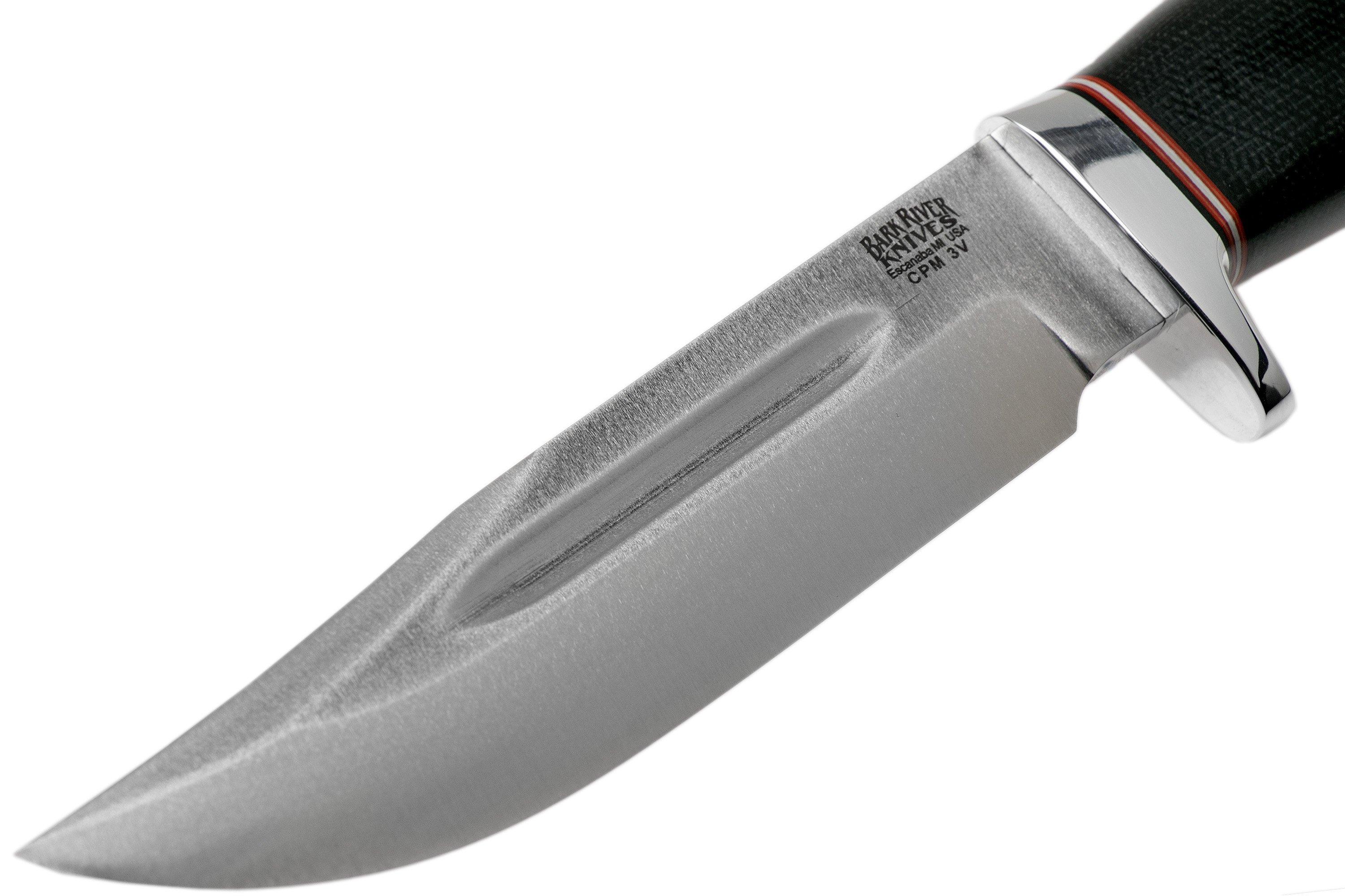 Bark River Boone CPM 3V Black Canvas Micarta, Single Quillion outdoor ...