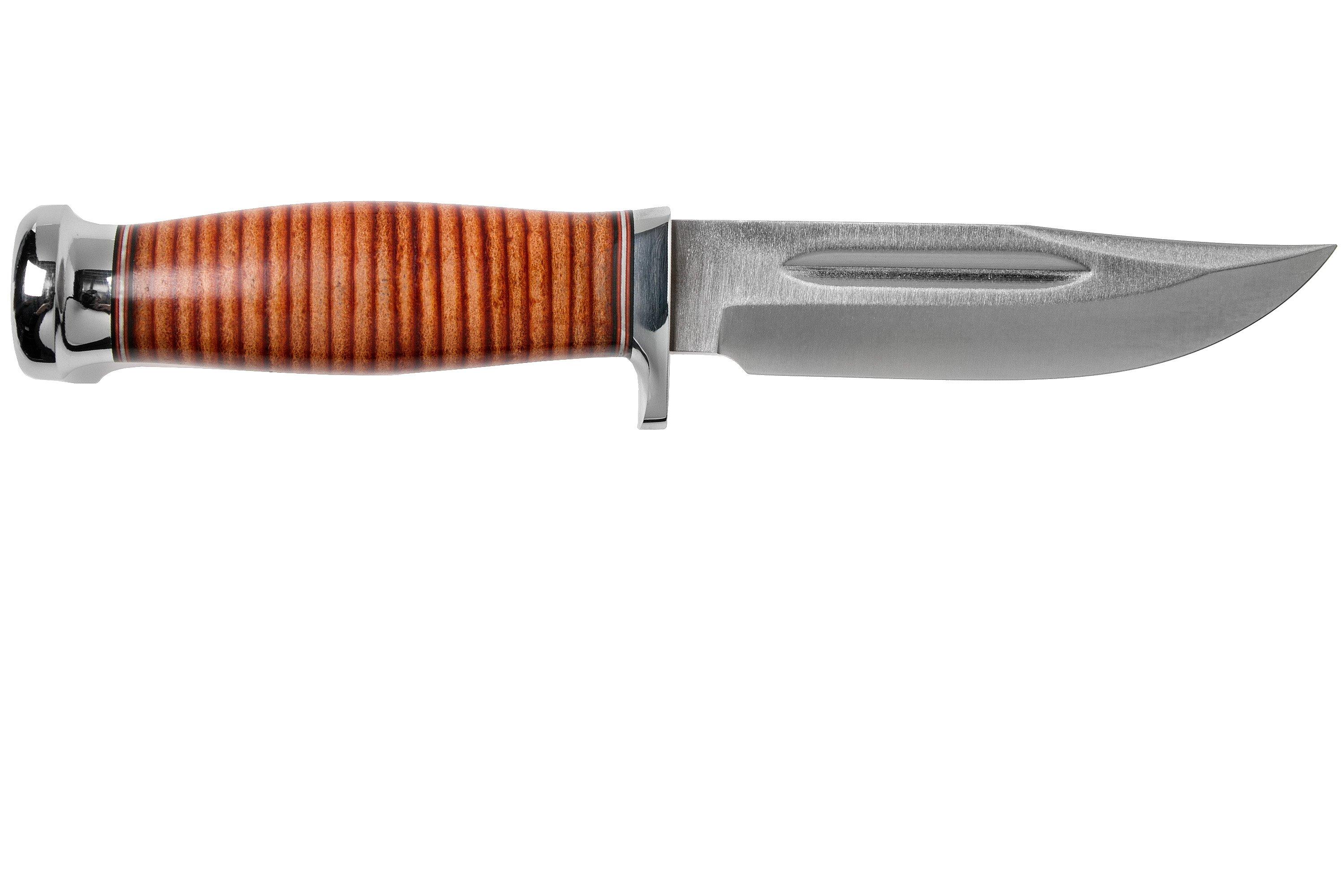 Bark River Boone CPM 3V Stacked Leather, Single Quillion outdoor knife ...