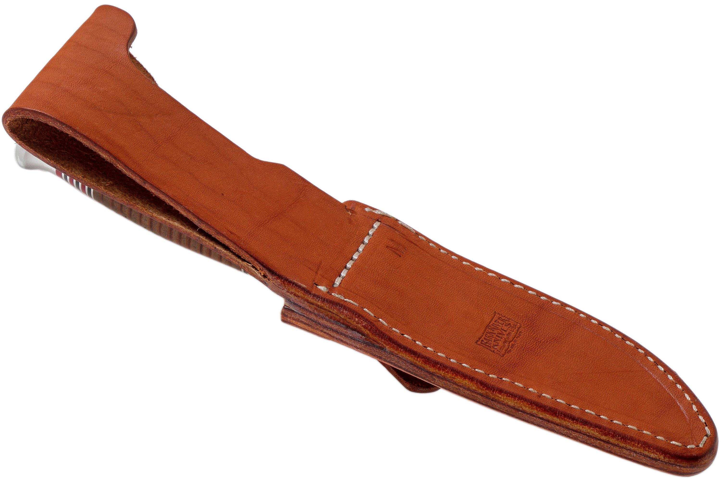 Bark River Michigan Hunter CPM Cru Wear Stacked Leather hunting knife ...