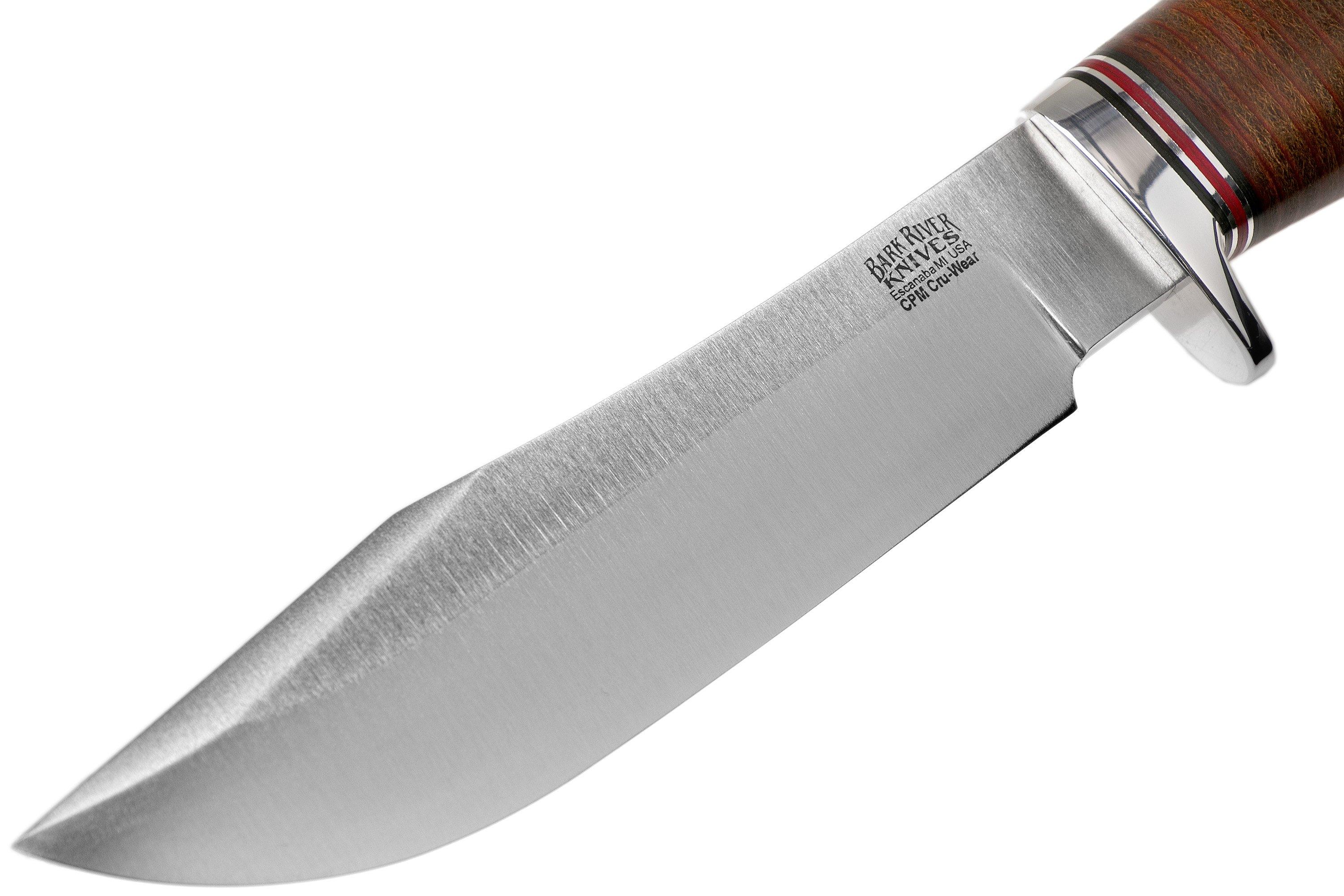 Bark River Special Hunting Knife CPM Cru-Wear, Aged Stacked Leather ...