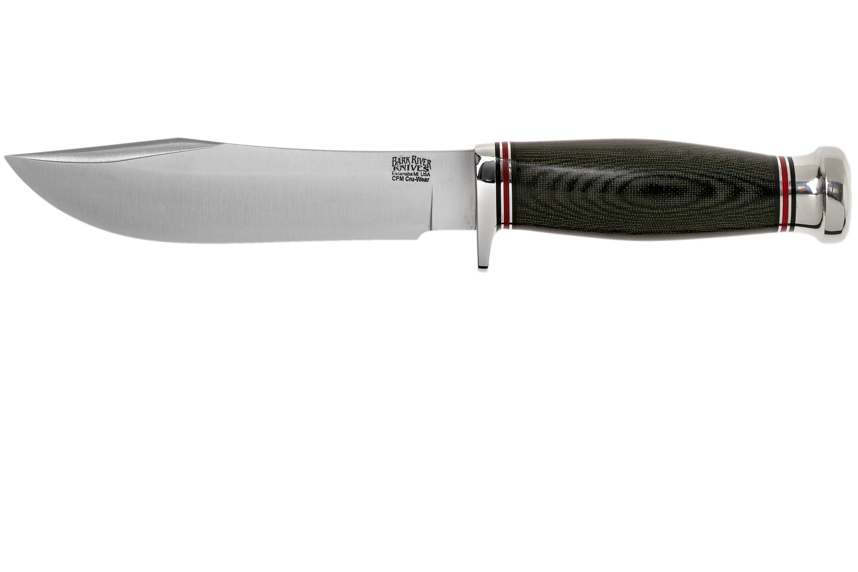 Bark River Special Hunting Knife CPM Cru-Wear, Black Canvas Micarta ...