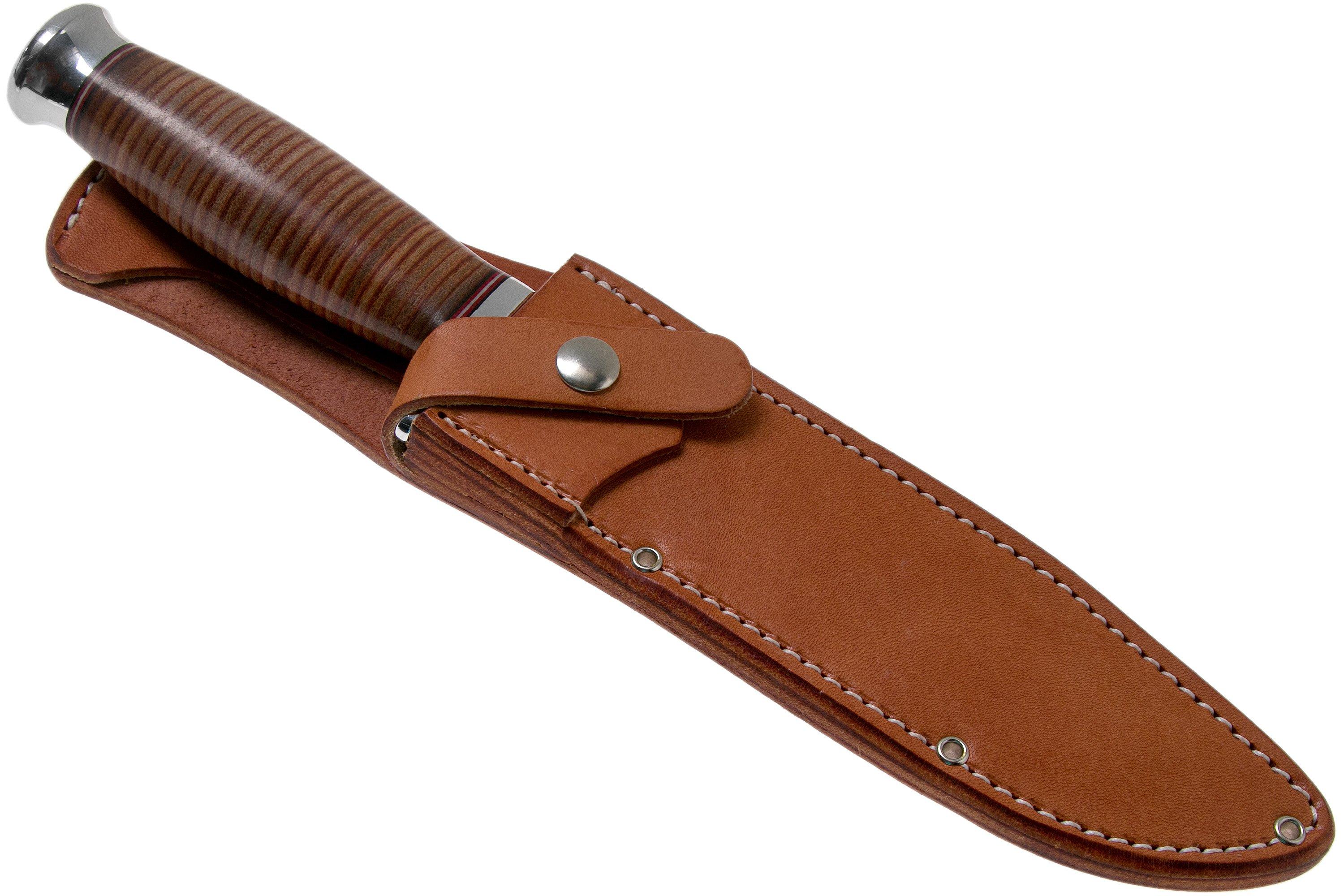 Bark River Teddy 2 A2 Stacked Leather Single Quillion outdoor knife ...