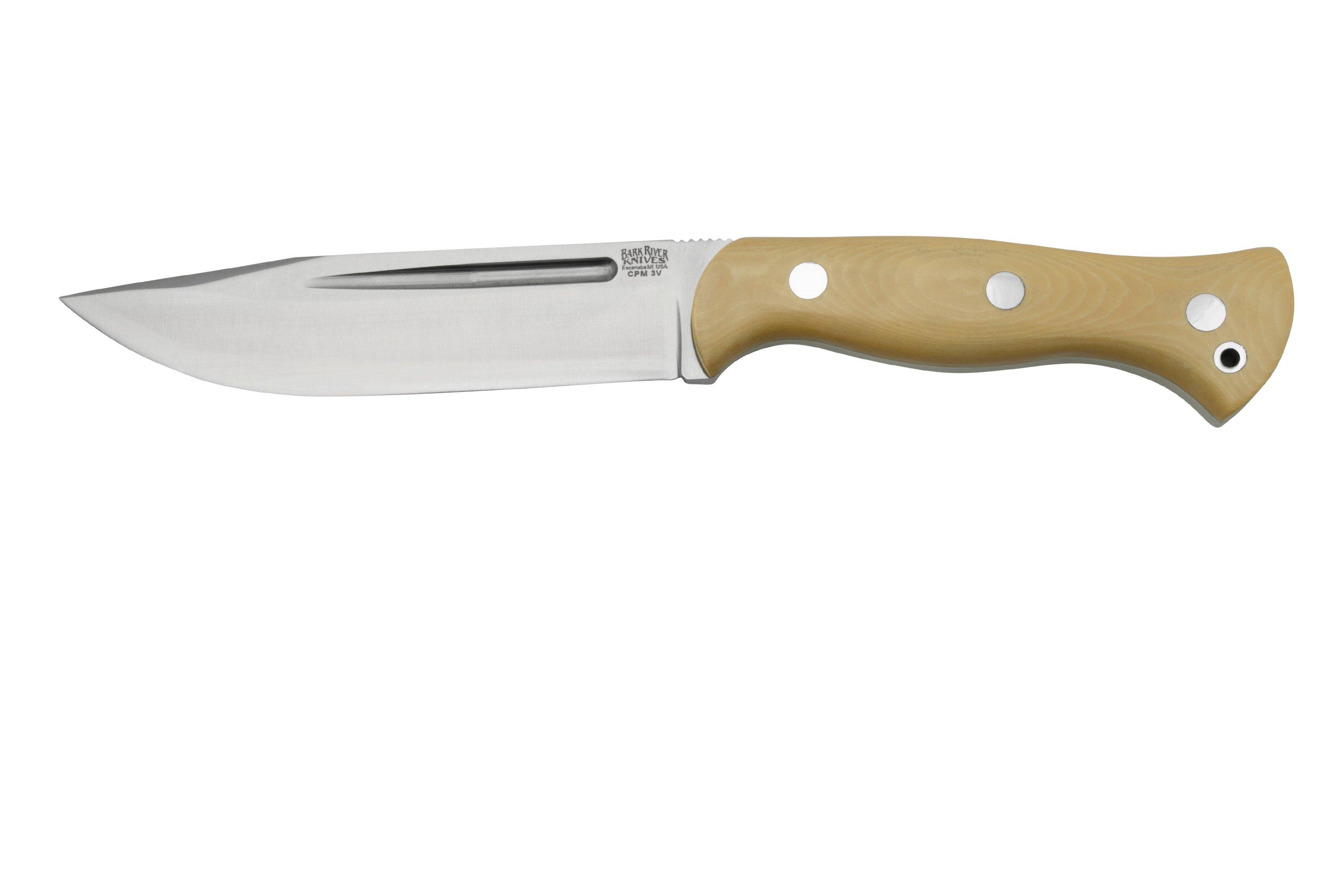Bark River Cub CPM 3V Antique Ivory Micarta, bushcraft knife ...