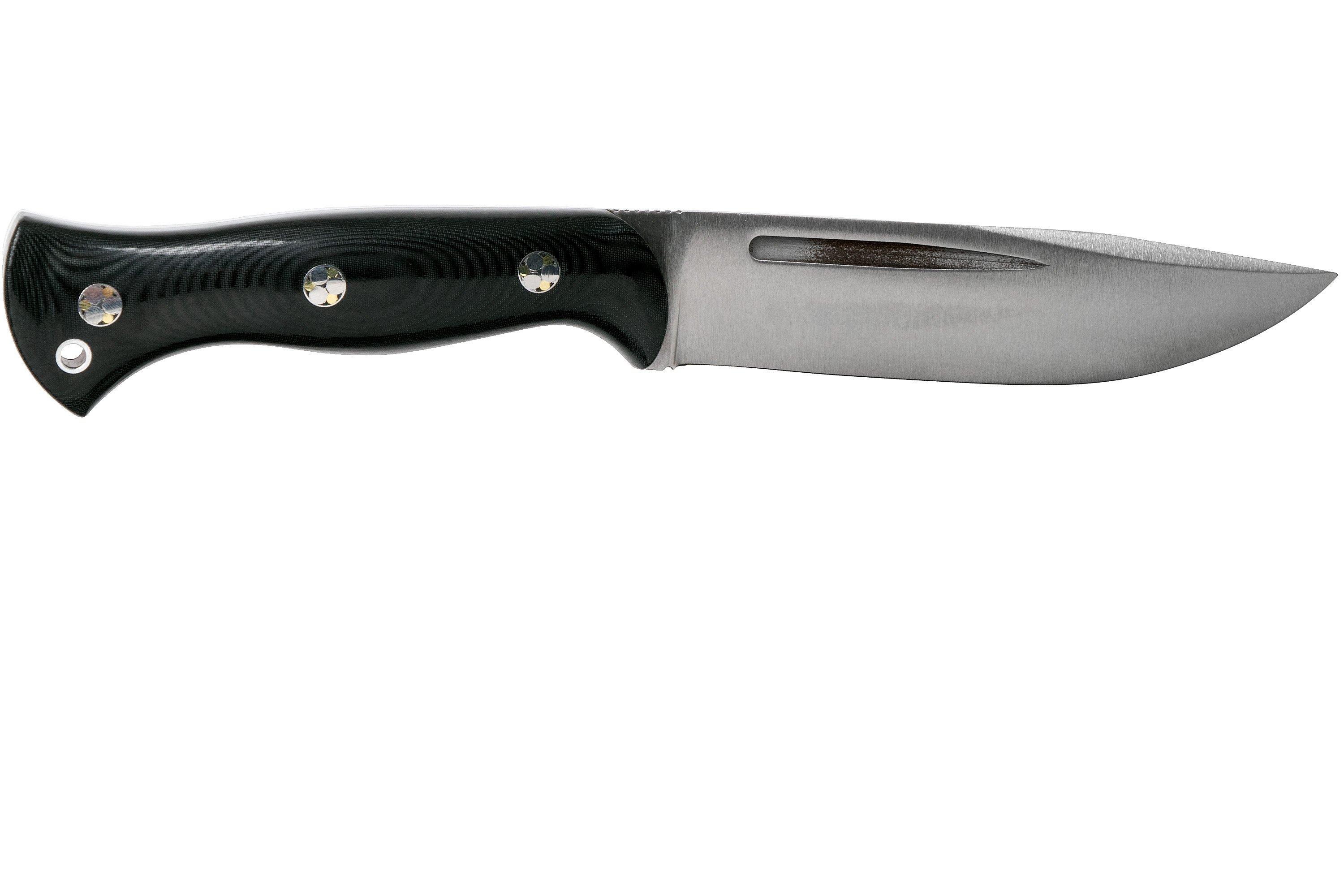 Bark River Cub CPM 3V, Black Linen Micarta, Mosaic Pins bushcraft knife ...