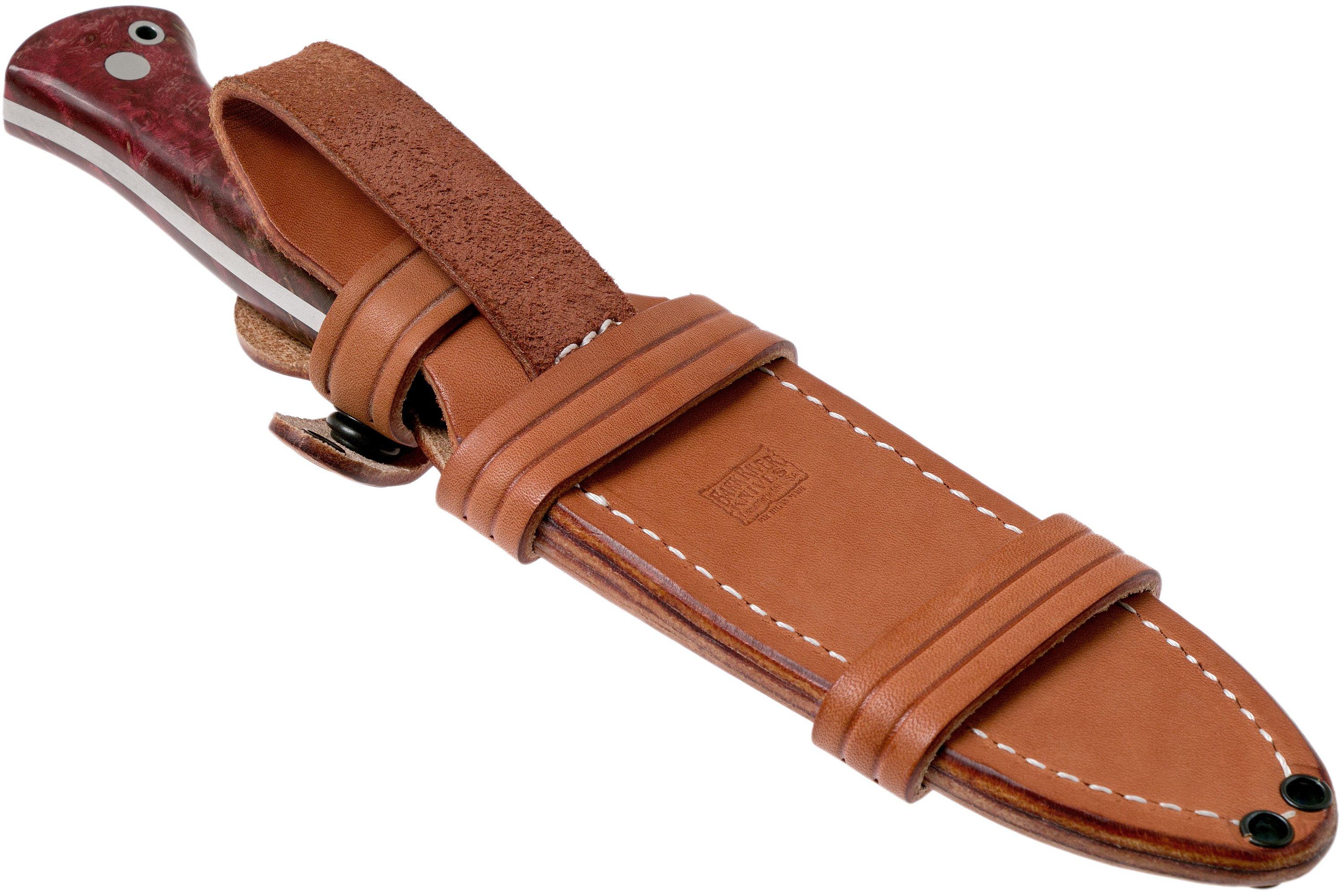 Bark River Cub CPM 3V, Hellfire Maple Burl, Mosaic Pin bushcraft knife ...