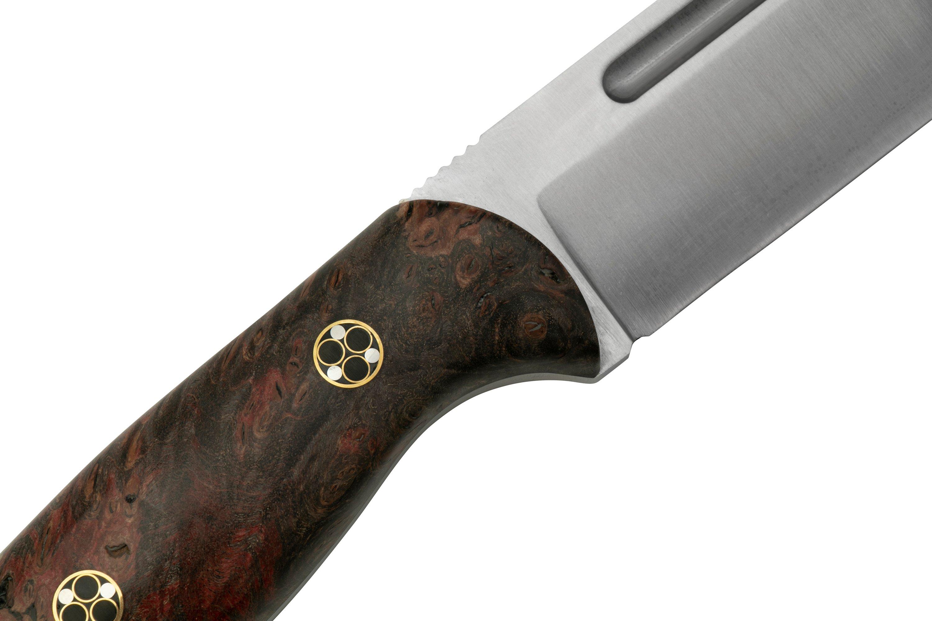 Bark River Cub CPM 3V Hellfire Maple Burl Mosaic Pins, bushcraft knife ...