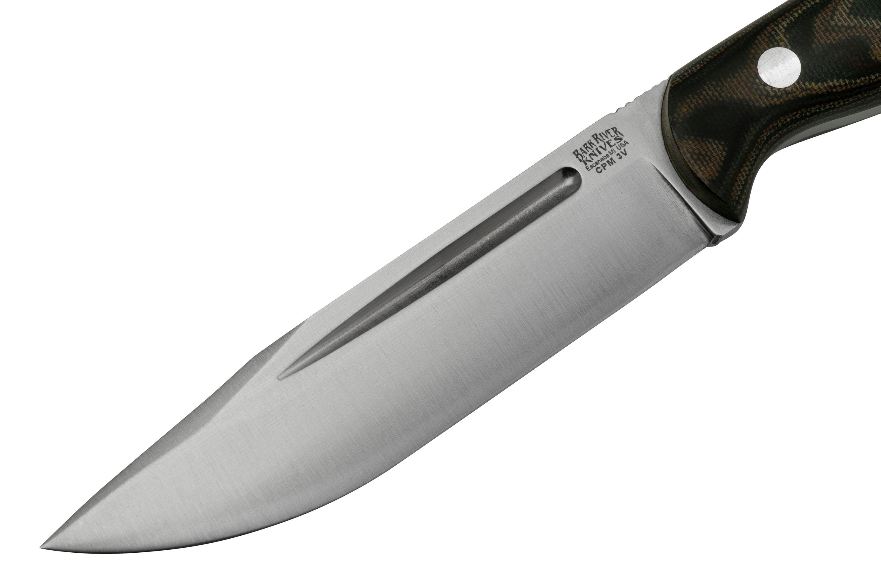 Bark River Cub CPM 3V Snakeskin Burgundy Canvas Micarta, bushcraftmes ...