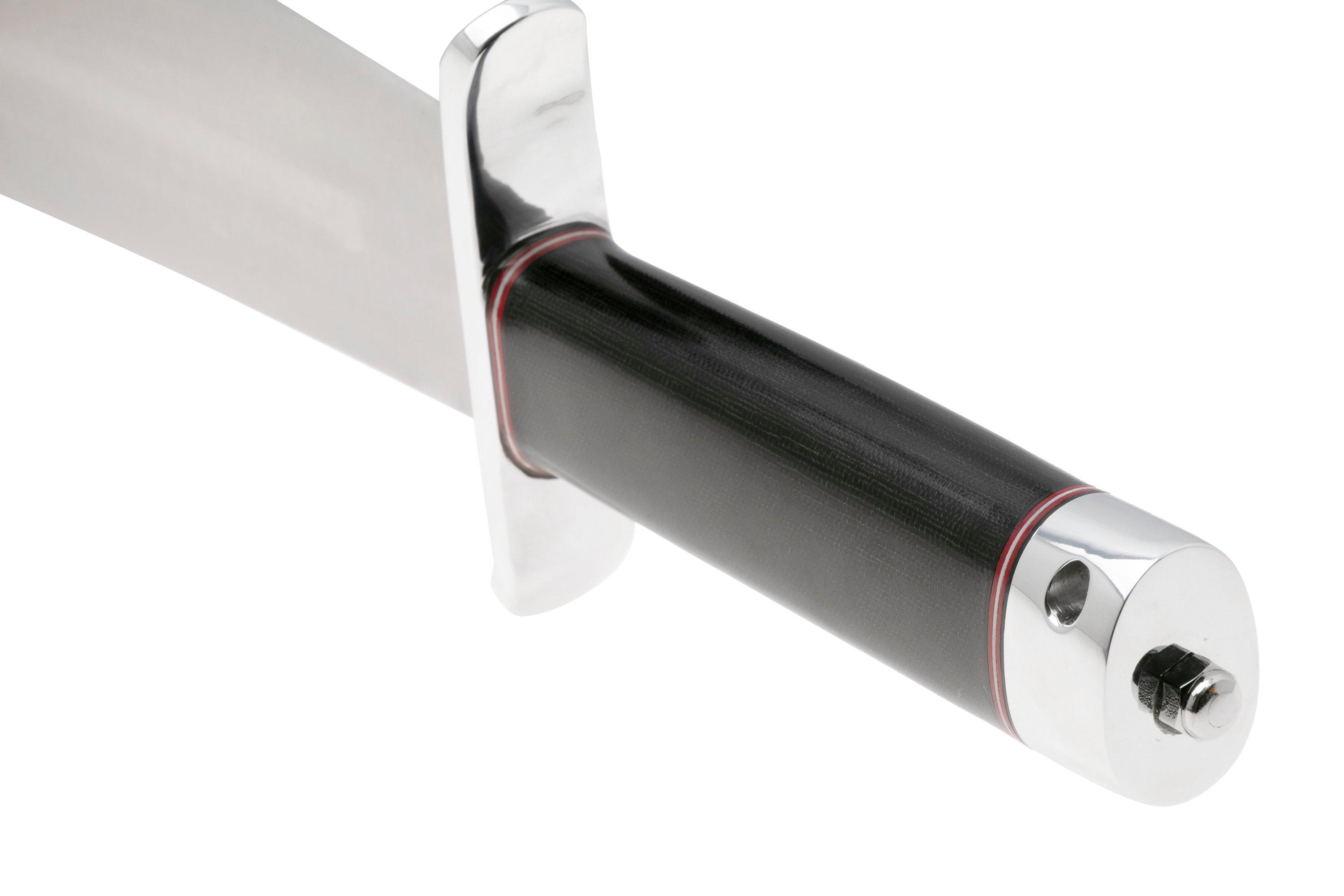 Bark River V-44 Bowie A2 Black Canvas Micarta, Brass Double Quillion ...