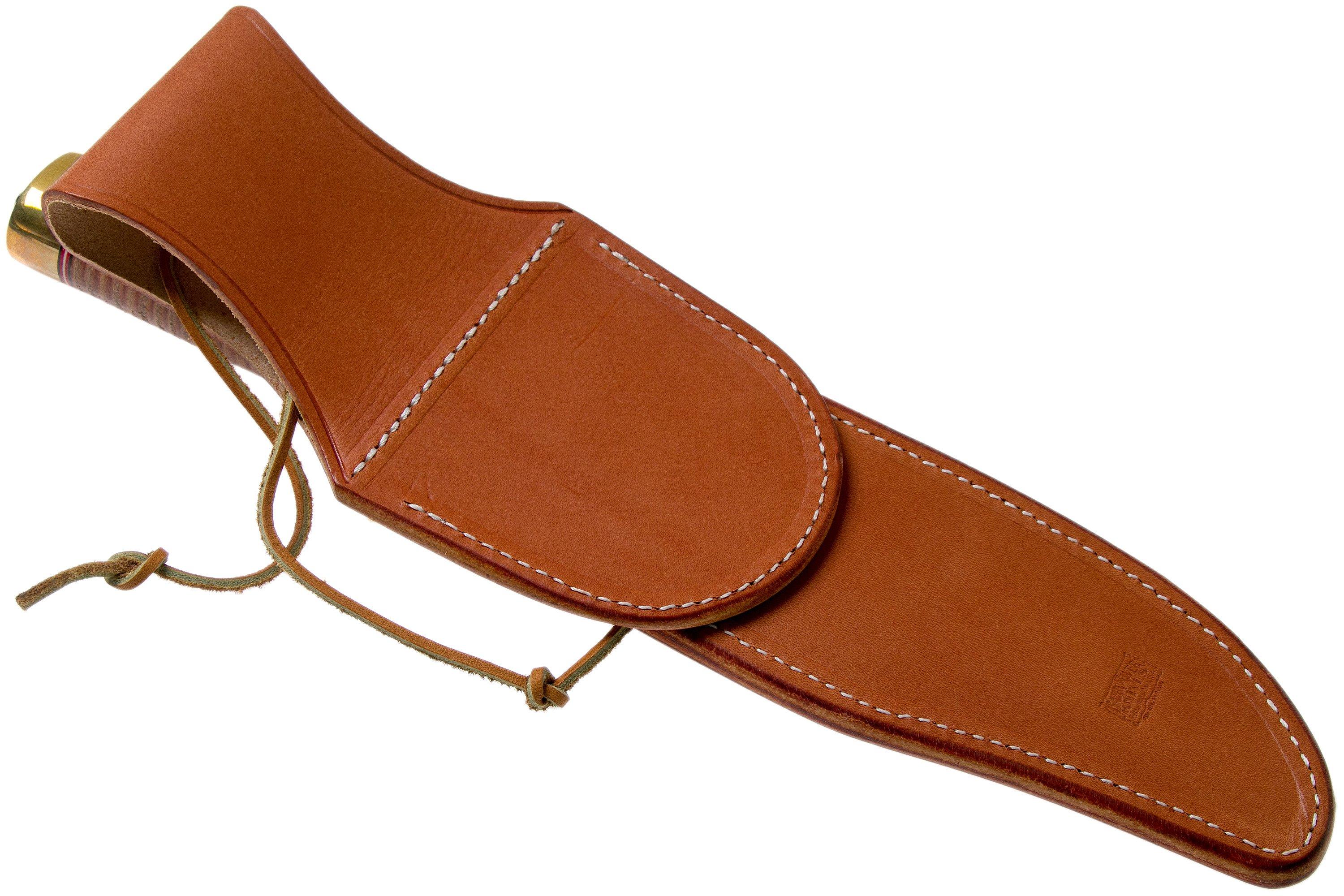 Bark River V-44 Bowie A2 Stacked Leather, Brass Double Quillion, bowie ...