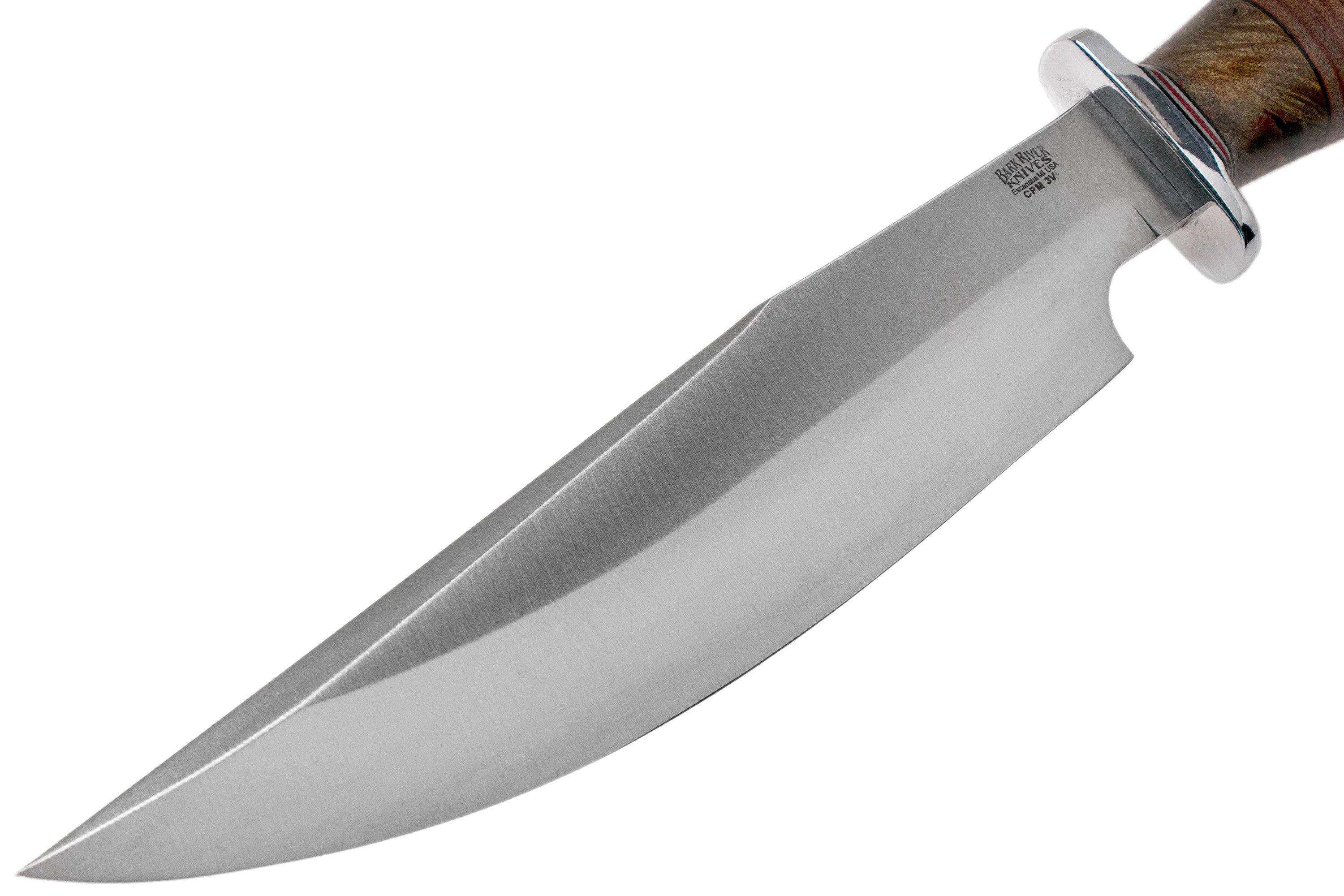 Bark River Highwayman III A2 Stacked Leather, Black Gold Maple Bowie ...