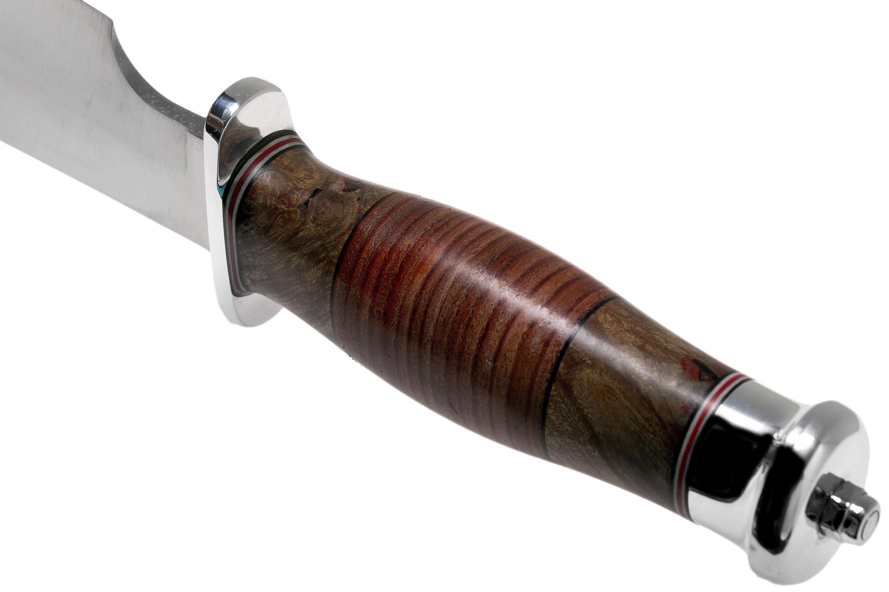 Bark River Highwayman III A2 Stacked Leather, Black Gold Maple Bowie ...