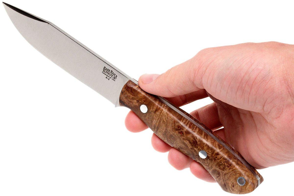 Bark River Sahara Hunter A2, Chechen Burl, brown sheath ...