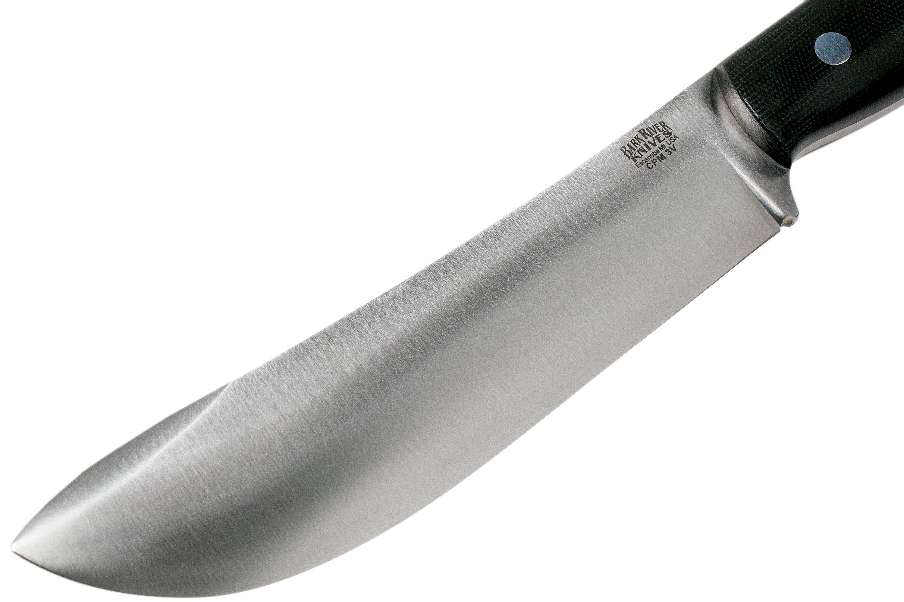 Bark River Kalahari Camp Knife 2 CPM 3V Black Canvas Micarta outdoor ...