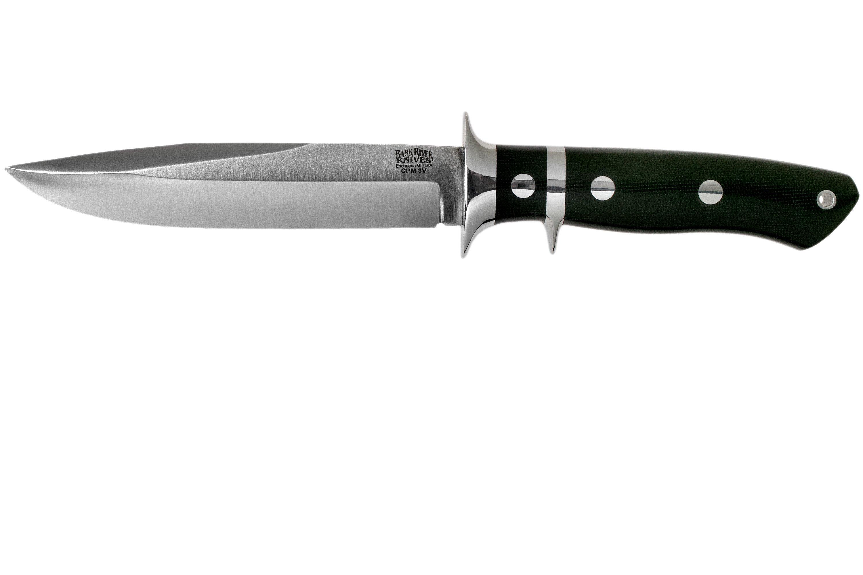 Bark River Smoke Jumper CPM 3V Black Canvas Micarta, Double Quillion ...