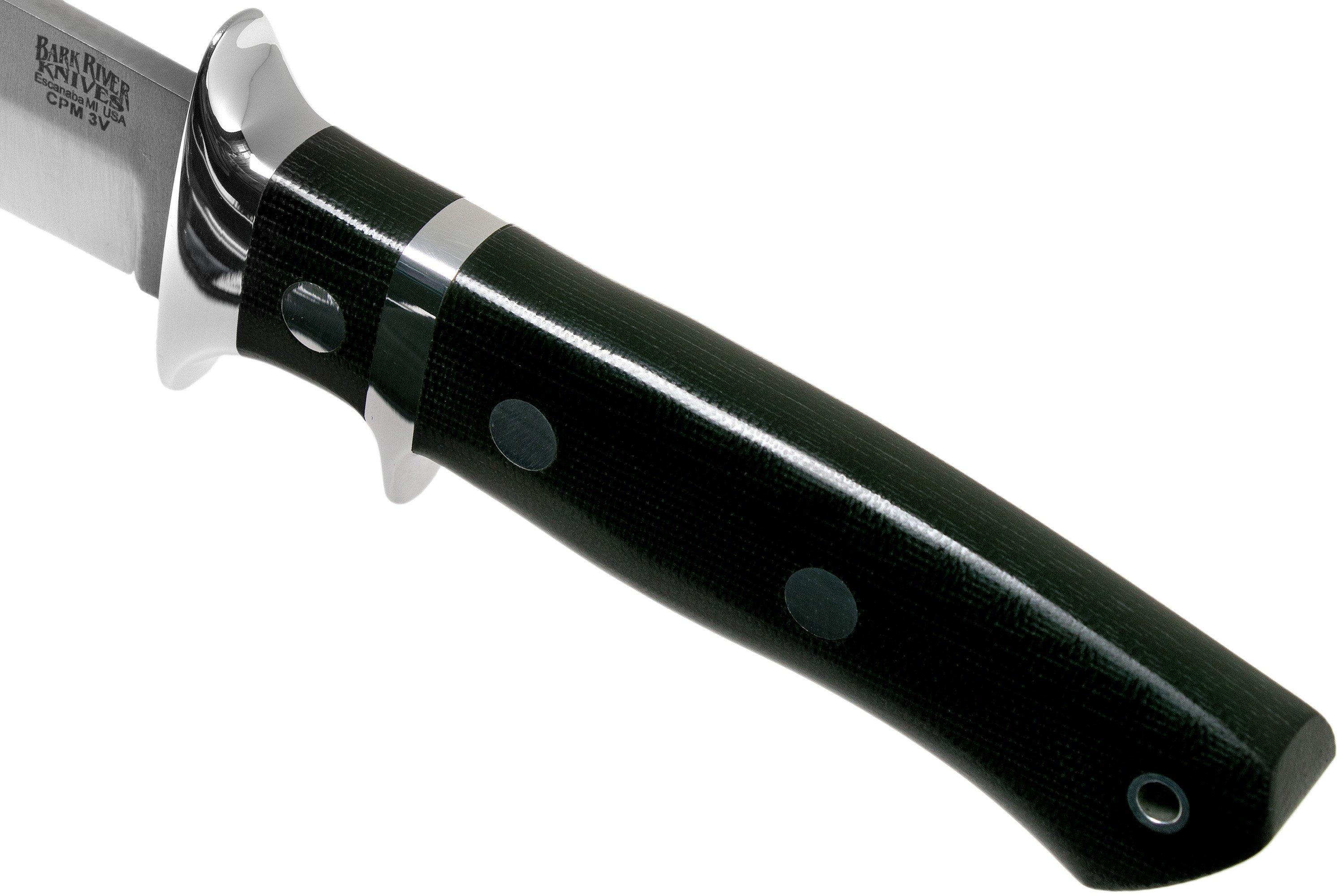 Bark River Smoke Jumper CPM 3V Black Canvas Micarta, Double Quillion ...