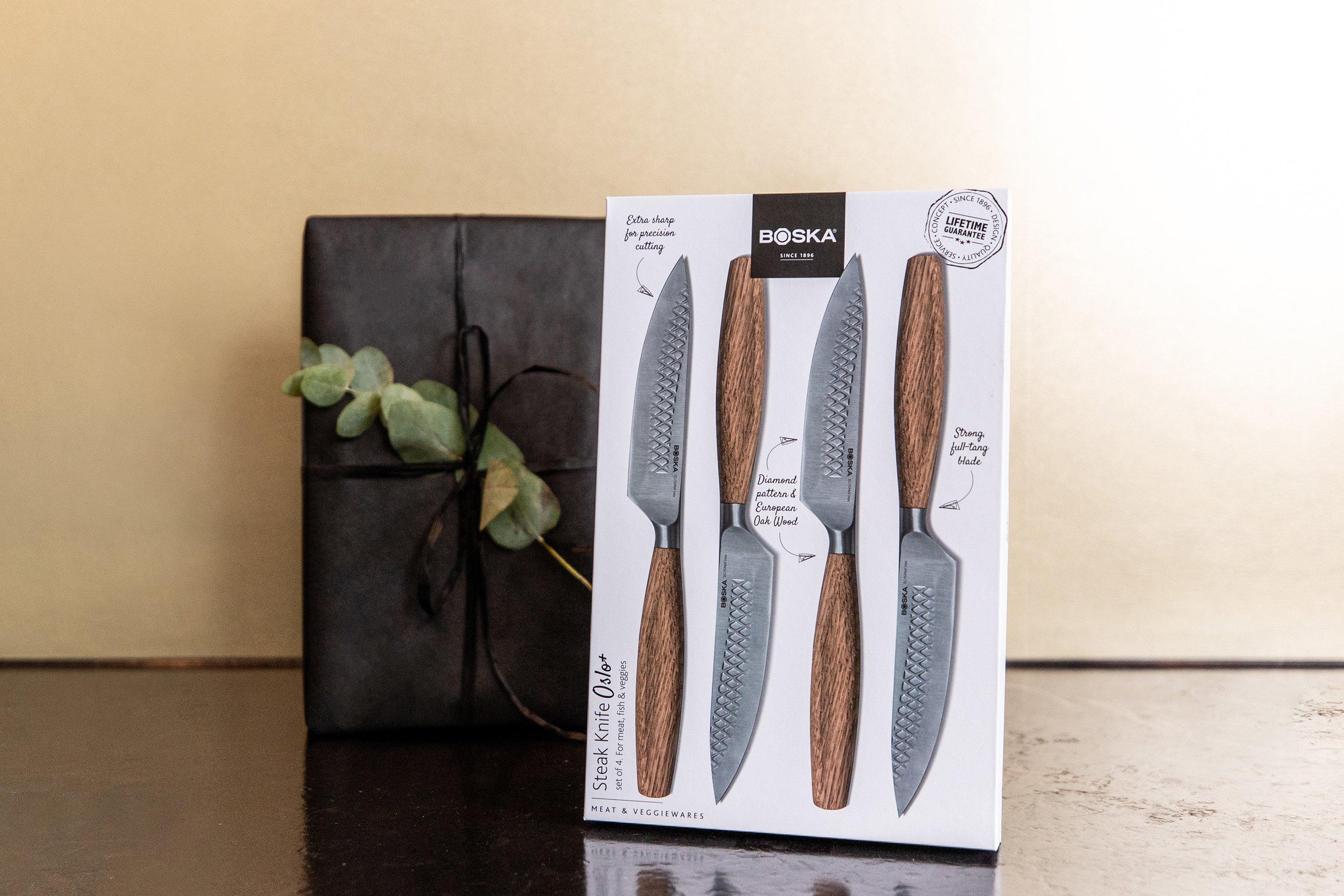 Boska Oslo+ 320031 oak, 4-piece steak knife set | Advantageously ...