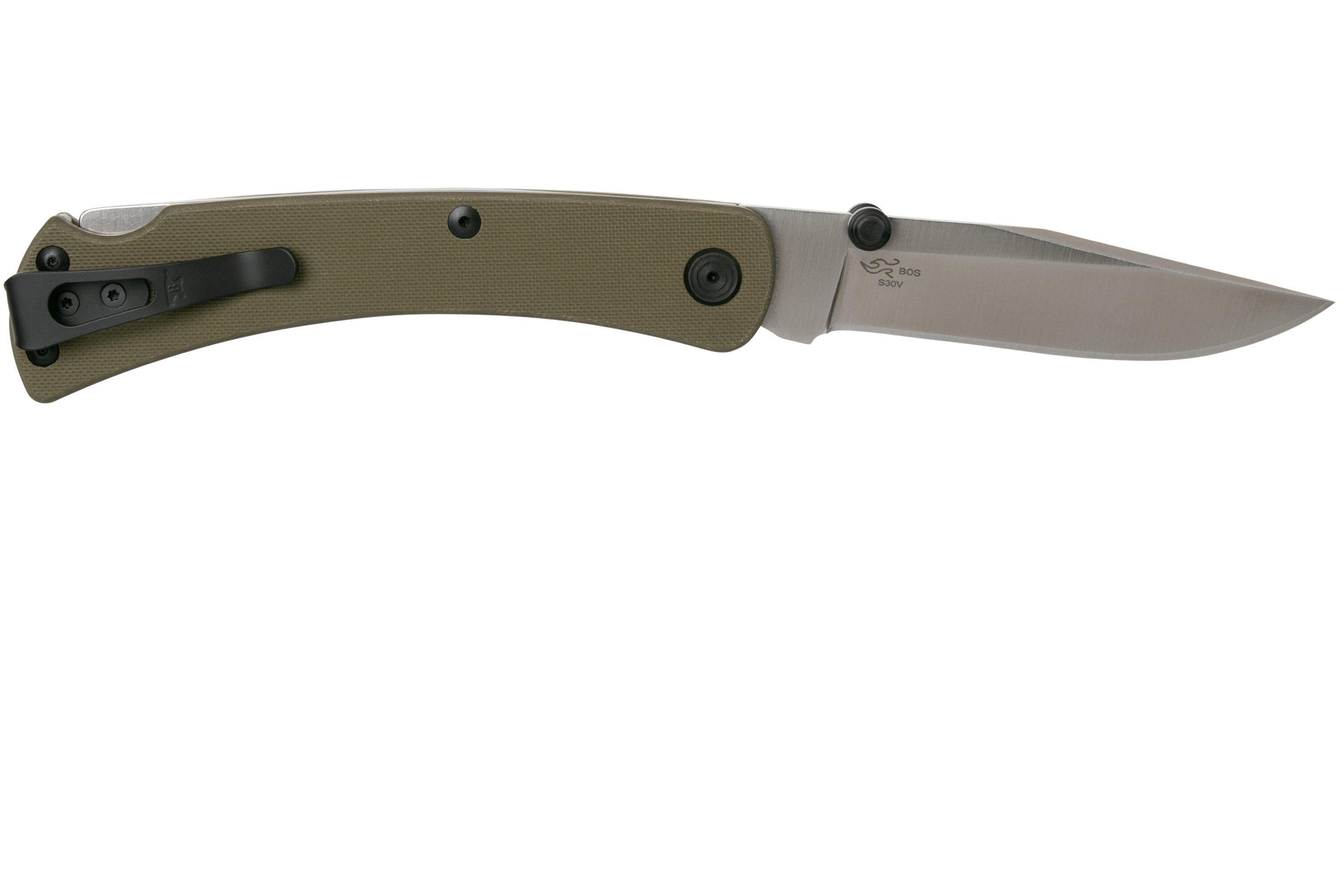 Buck 110 Slim Pro TRX Green G10 0110GRS3 pocket knife | Advantageously ...