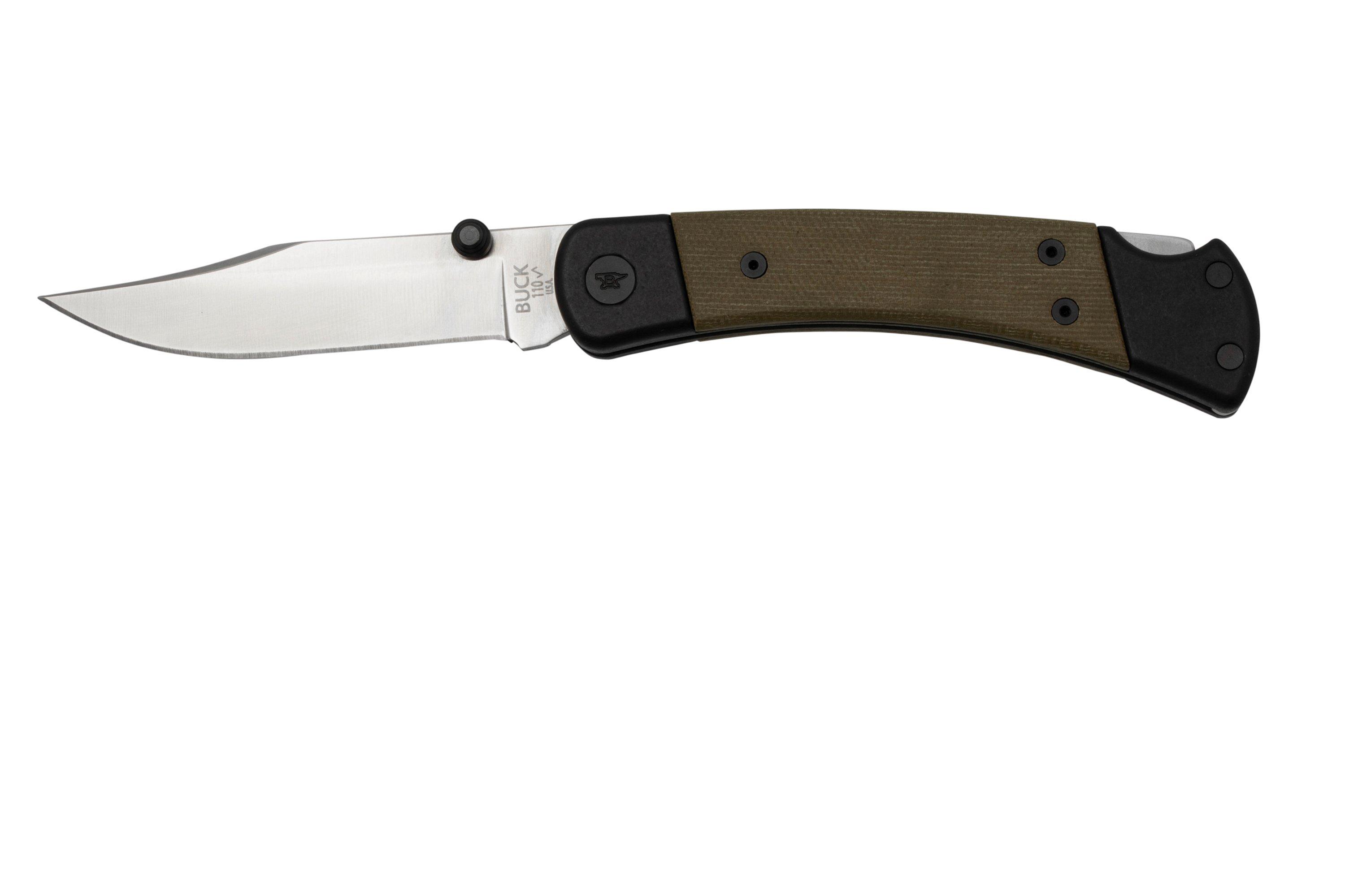 Buck 110 Hunter Sport Pro 0110GRS5 Satin BOS S30V, Green Micarta ...