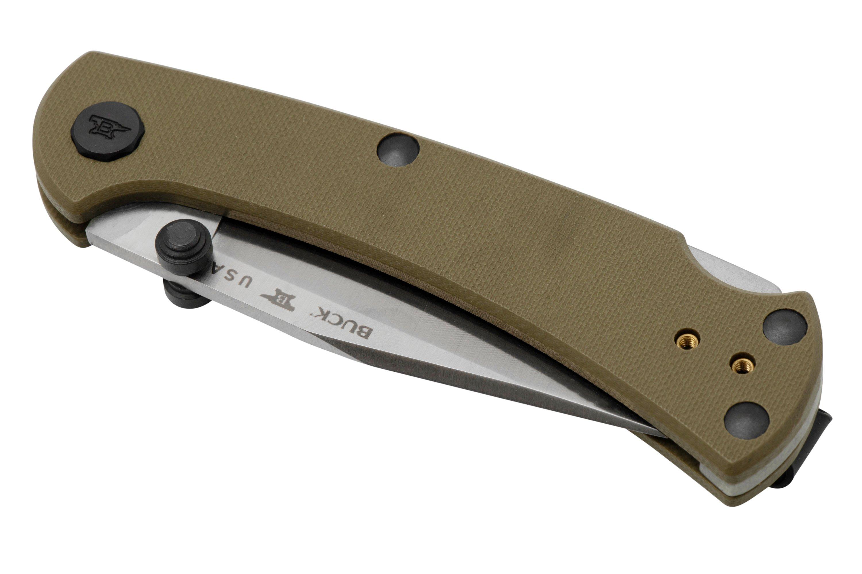 Buck 112 Slim Pro TRX, O.D. Green G10 0112GRS3 pocket knife ...