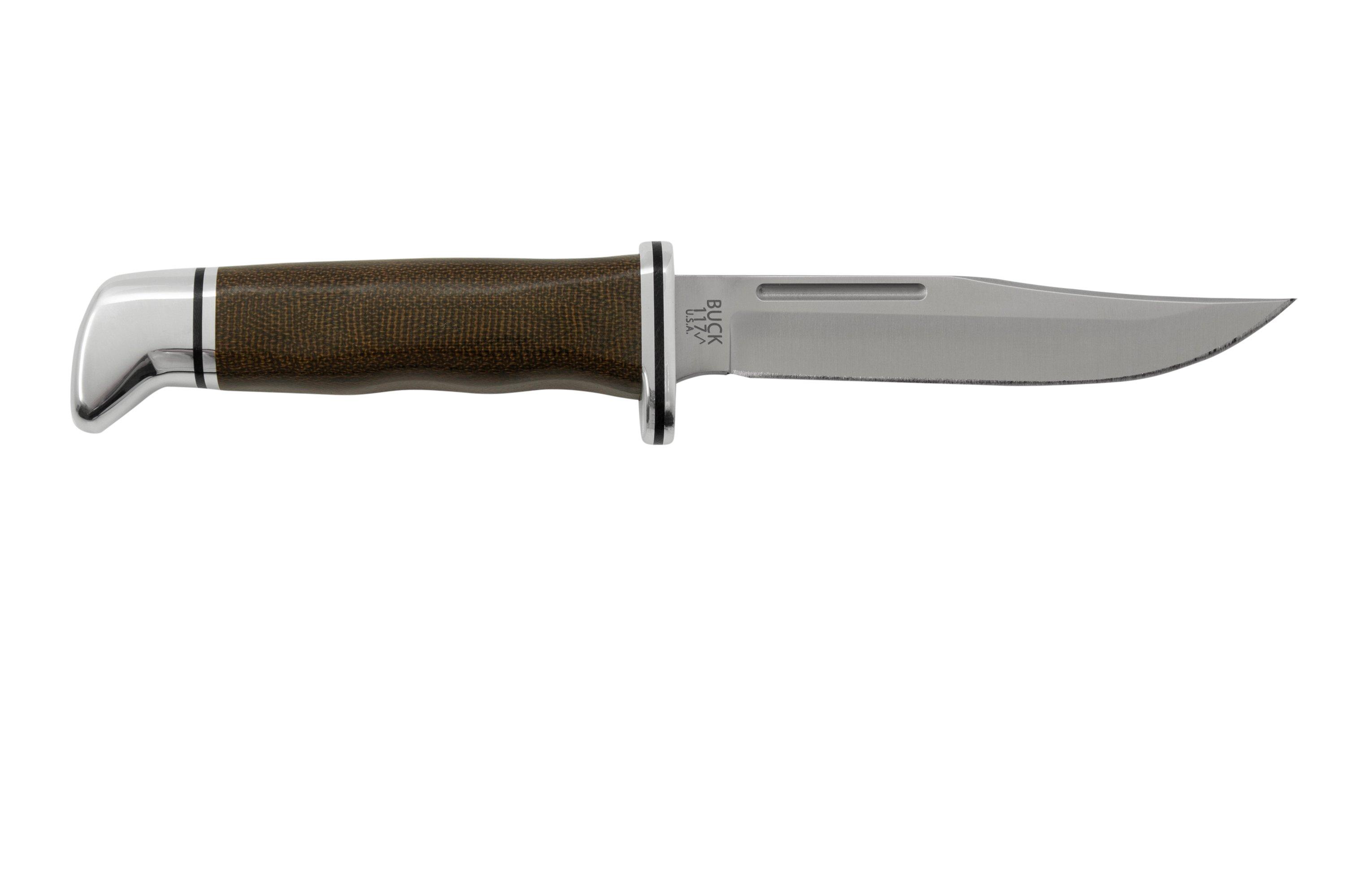 Buck 117 Brahma Pro, Green Micarta, 0117GRS, hunting knife ...