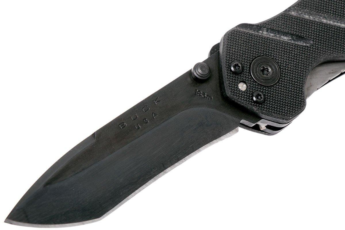 Buck 183 Blackout Crosslock G10 Black 183BKS | Advantageously shopping ...