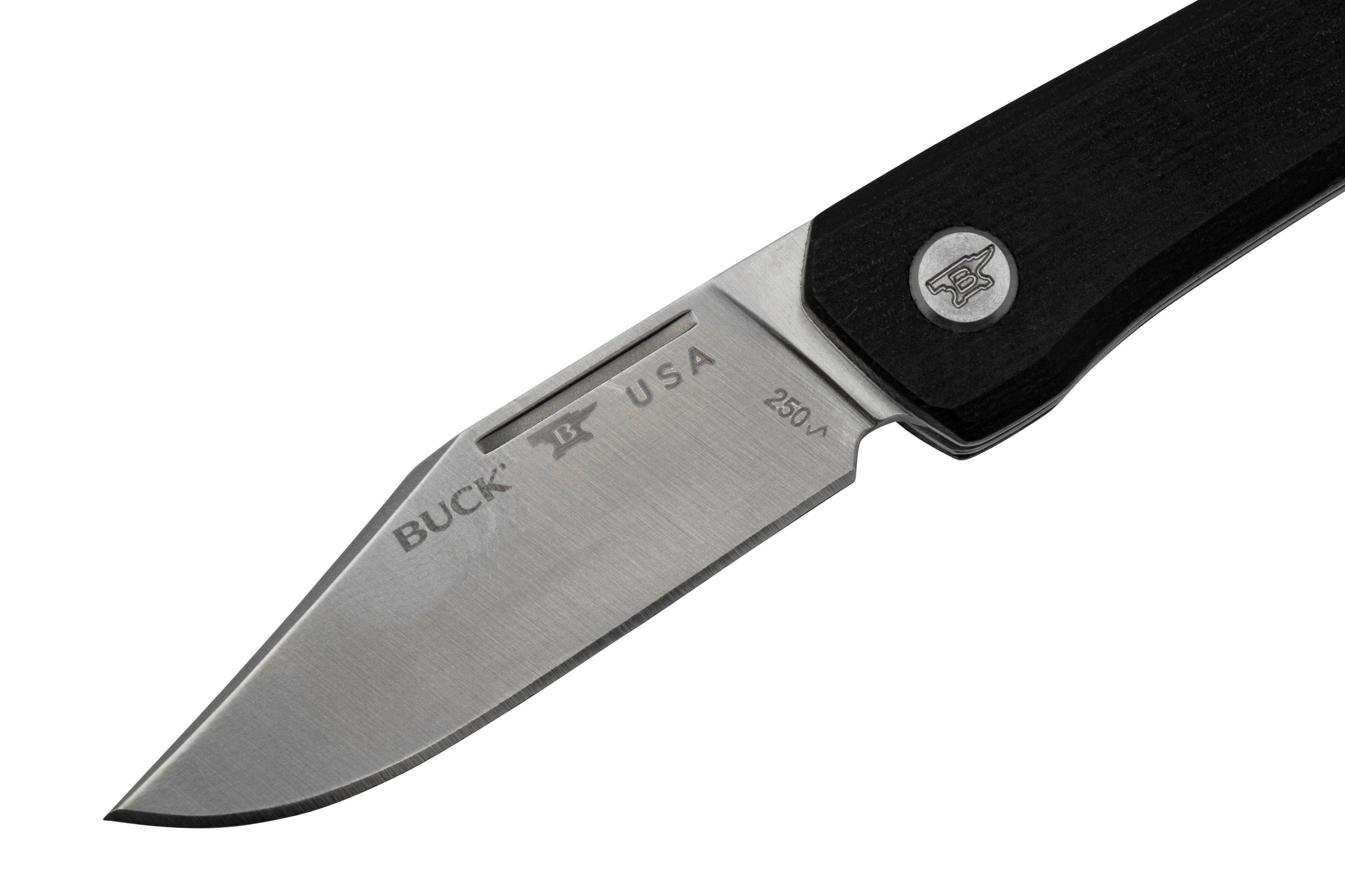Buck Saunter 0250BKS1, Clip Point, Black Micarta, pocket knife ...