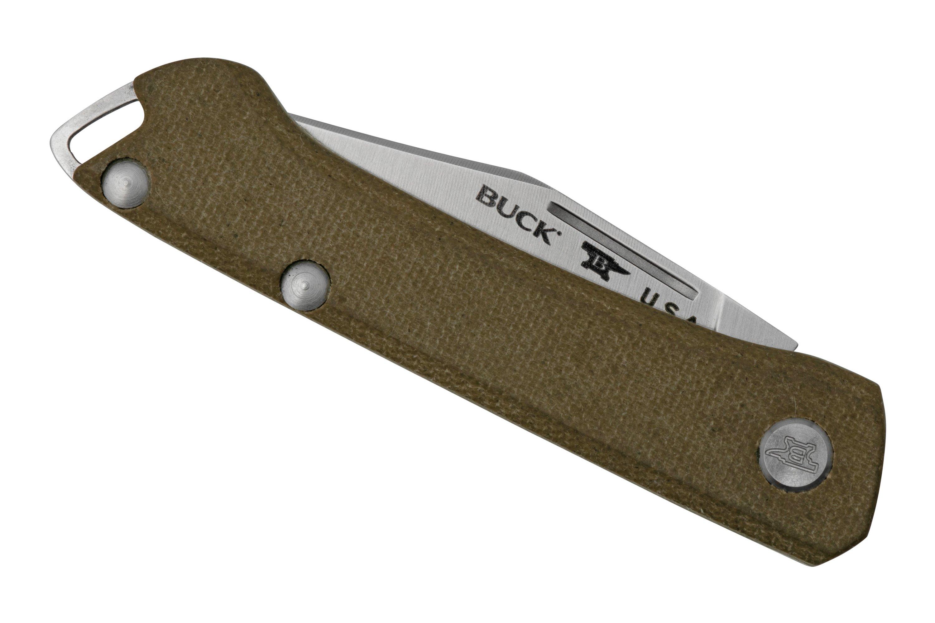 Buck Saunter 0250GRS1, Clip Point, Green Micarta, pocket knife ...