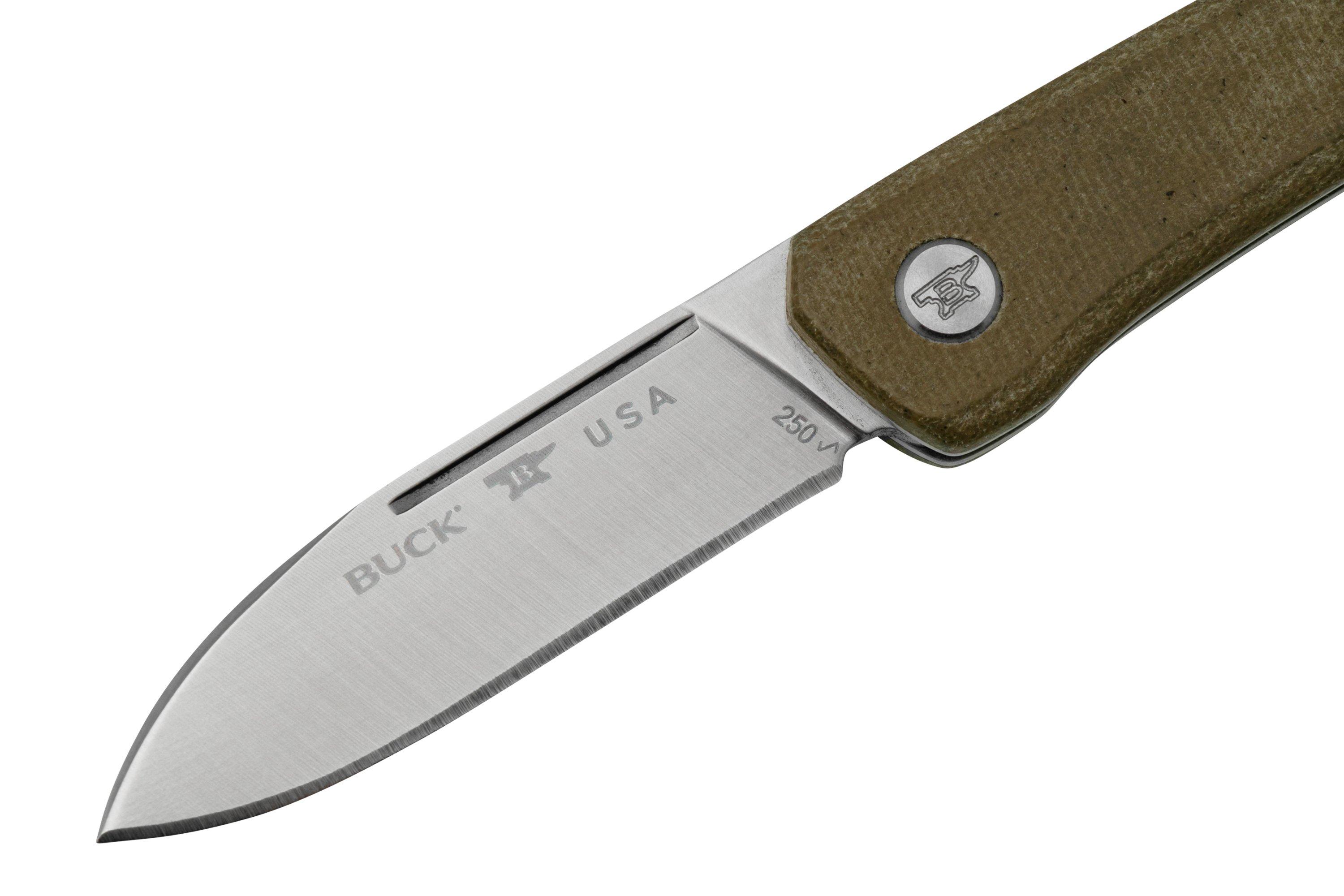 Nóż składany Buck Saunter 0250GRS, Drop Point, Green Micarta | Zalety ...