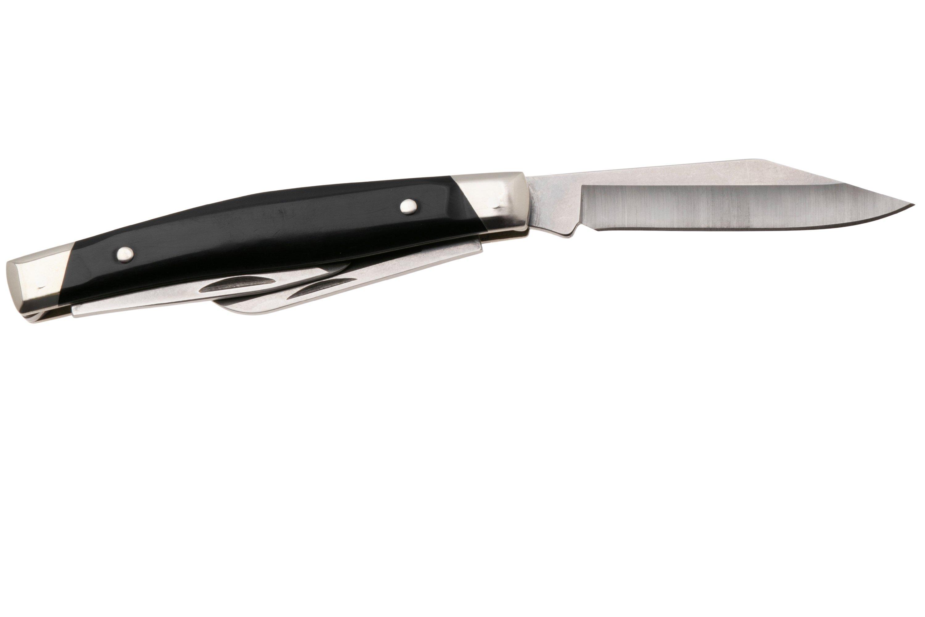 Buck Stockman 0301BKS1 Satin 420HC, Black Synthetic Nickel Silver ...