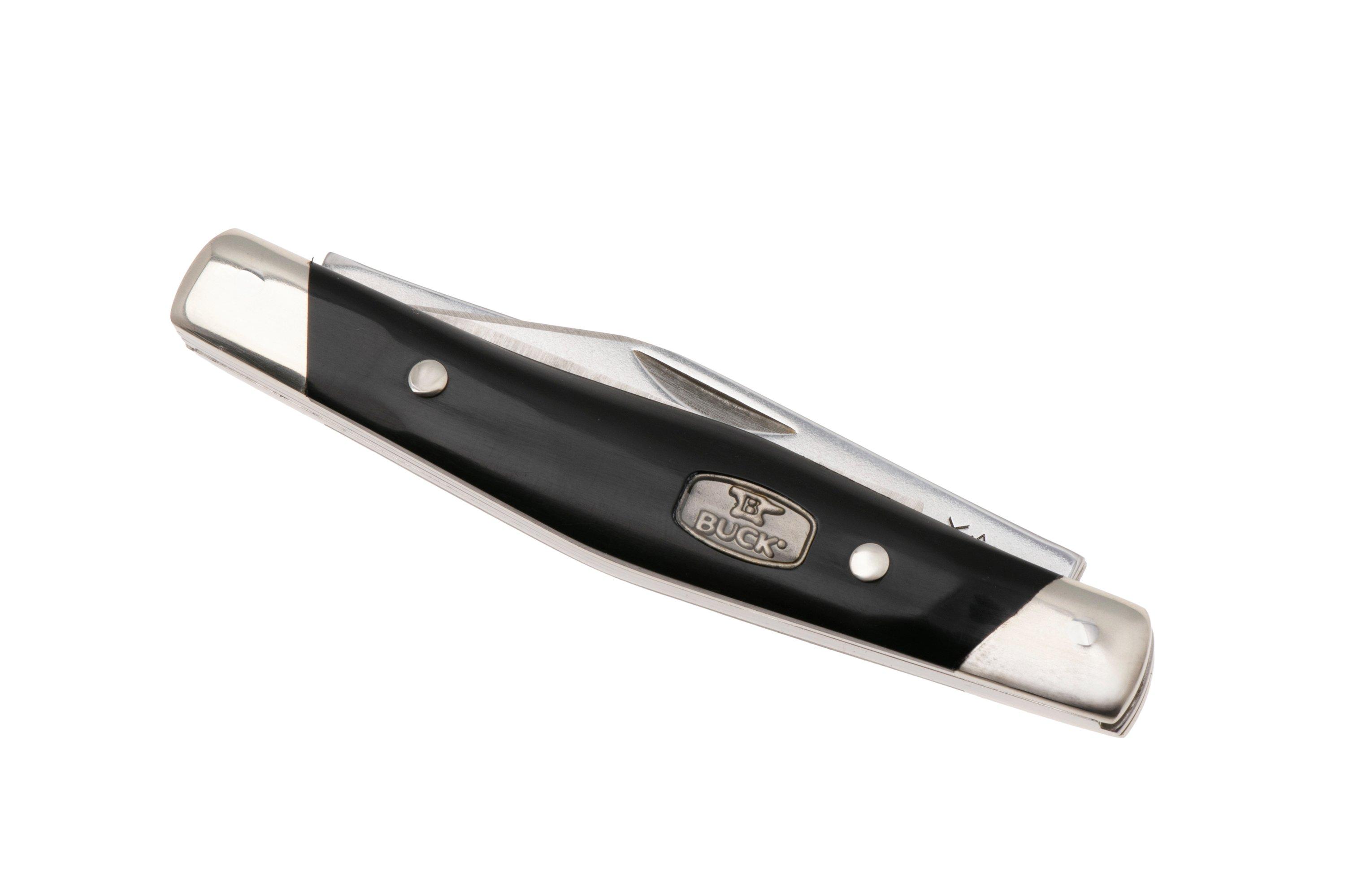 Buck Cadet 0303BKS1 Satin 420HC, Black Synthetic Nickel Silver, pocket ...