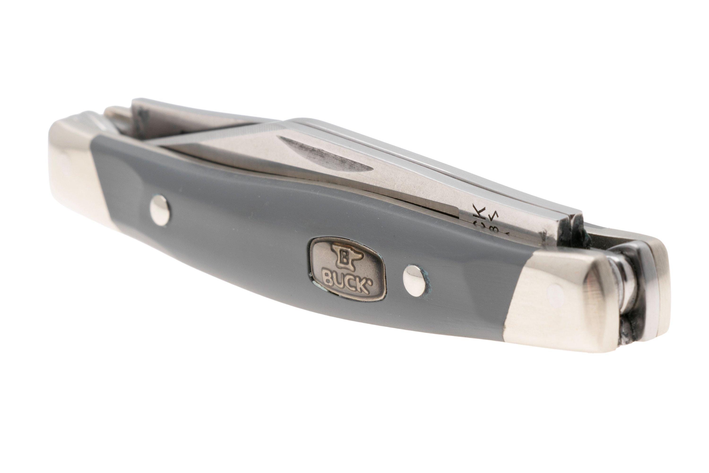 Buck Cadet 0303GYS2 Satin 420HC, Gray Synthetic Nickel Silver, pocket ...