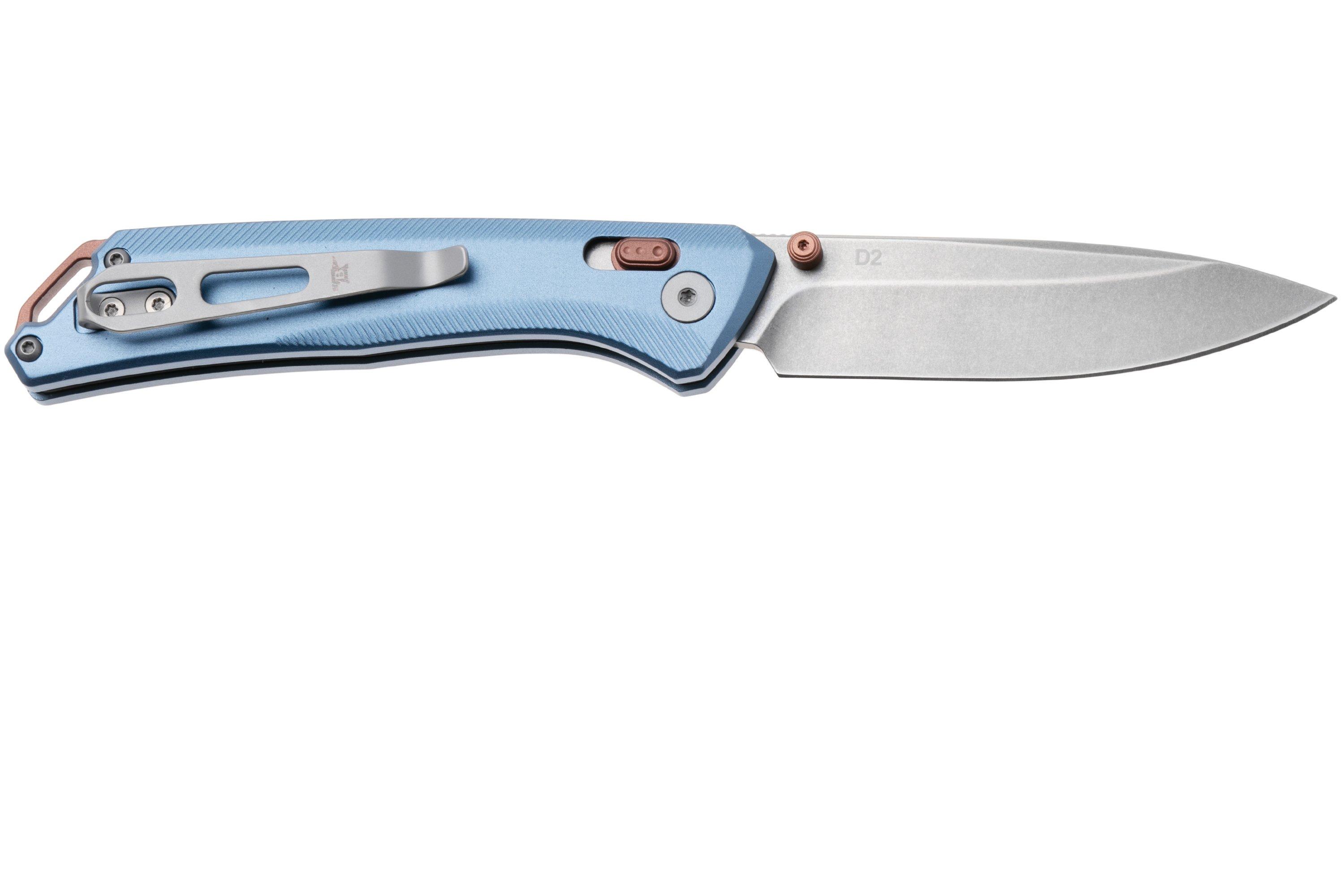 Buck 700 Nomad 0700BLS Stonewashed D2, Blue Aluminum, pocket knife ...