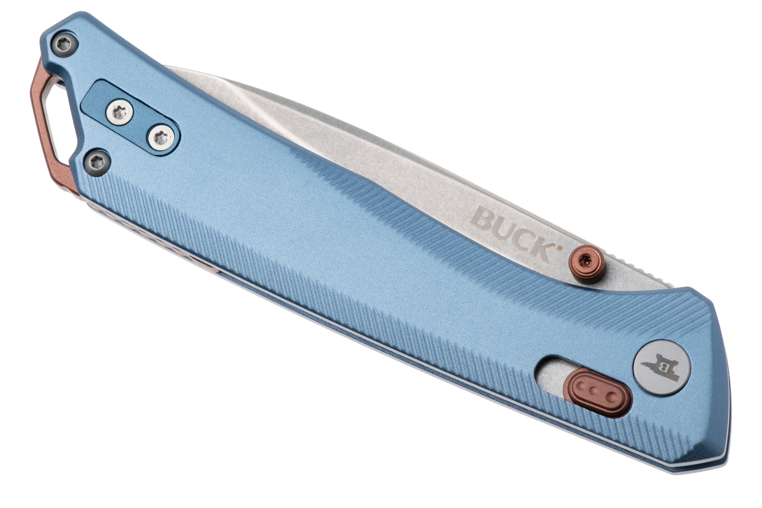Buck 700 Nomad 0700BLS Stonewashed D2, Blue Aluminum, pocket knife ...