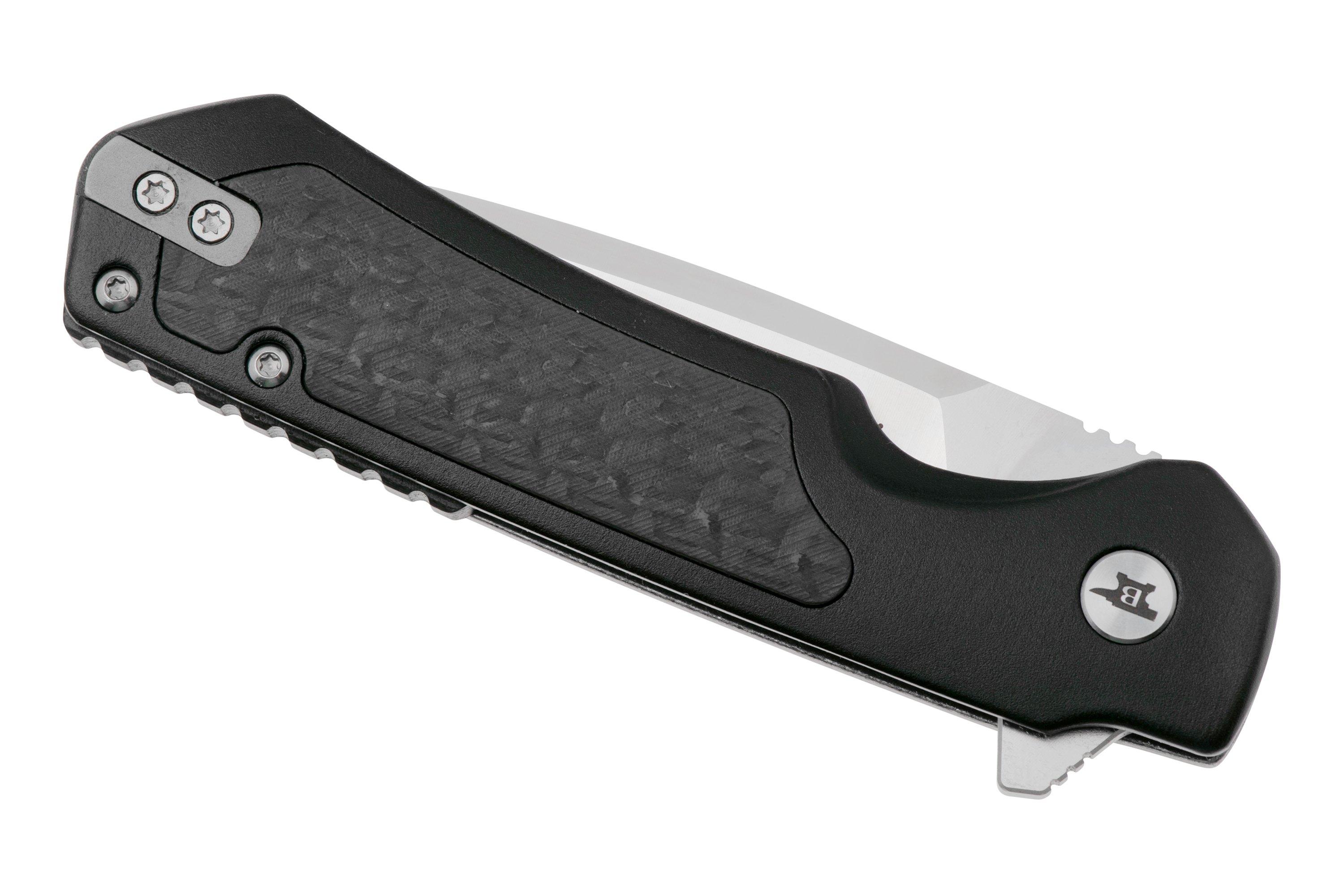 Buck Stinger 0714BKS Satin D2, Black Aluminium Carbon Inlay, pocket ...