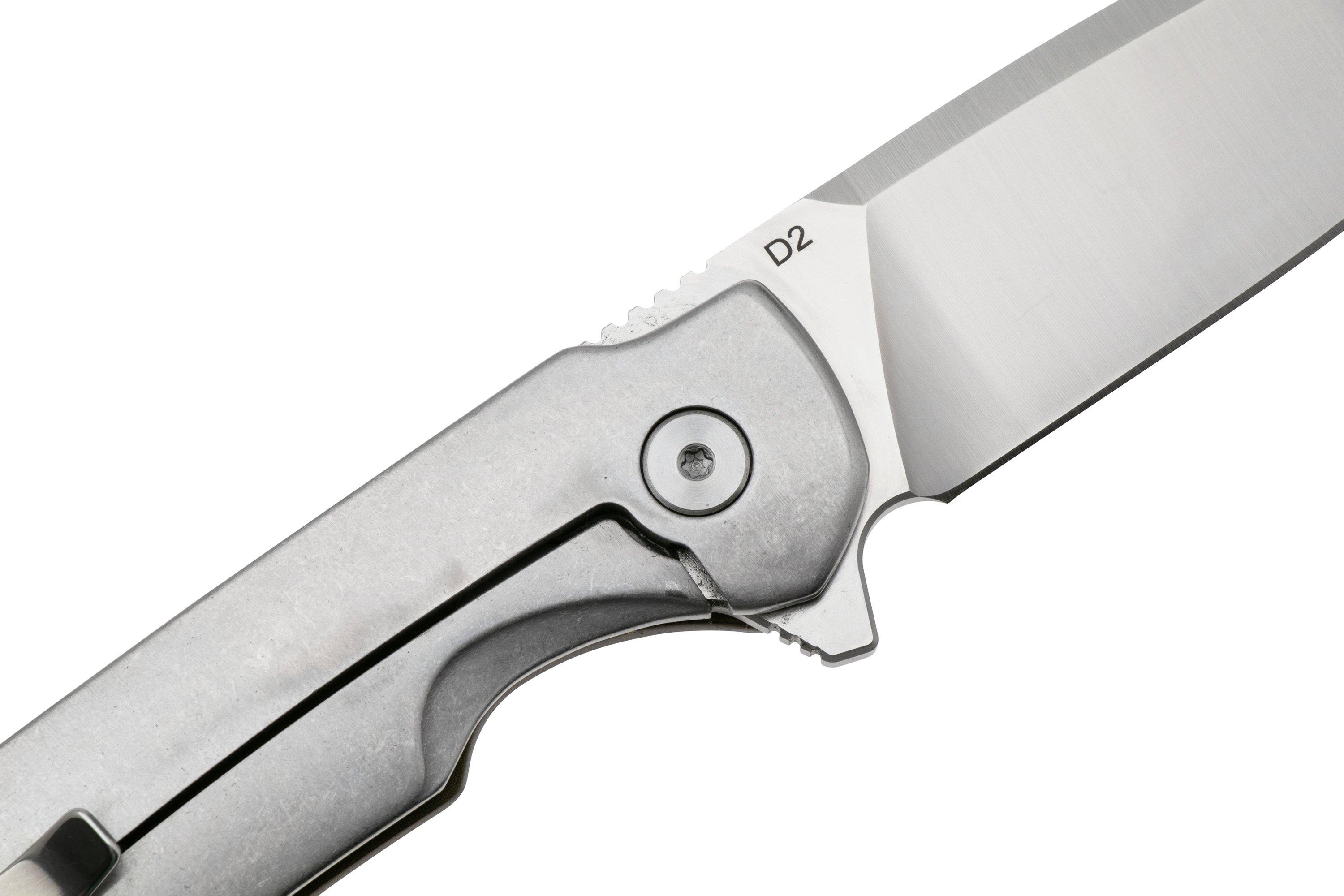 Buck Stinger 0714GRS Satin D2, Green Aluminium Carbon Inlay, pocket ...